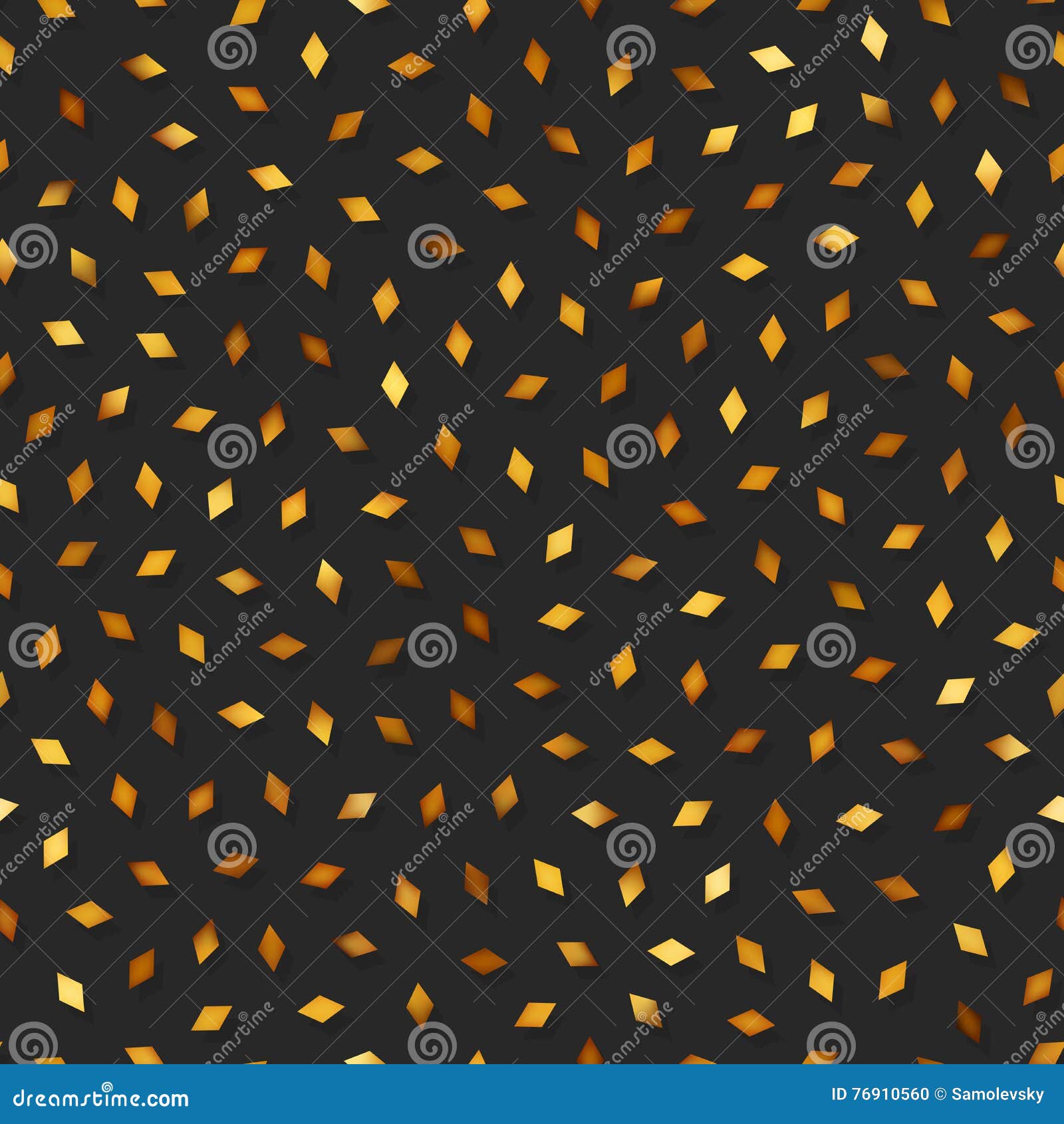 Vector Seamless Golden Gradient Rhombus Shape Jumble Pattern Stock ...