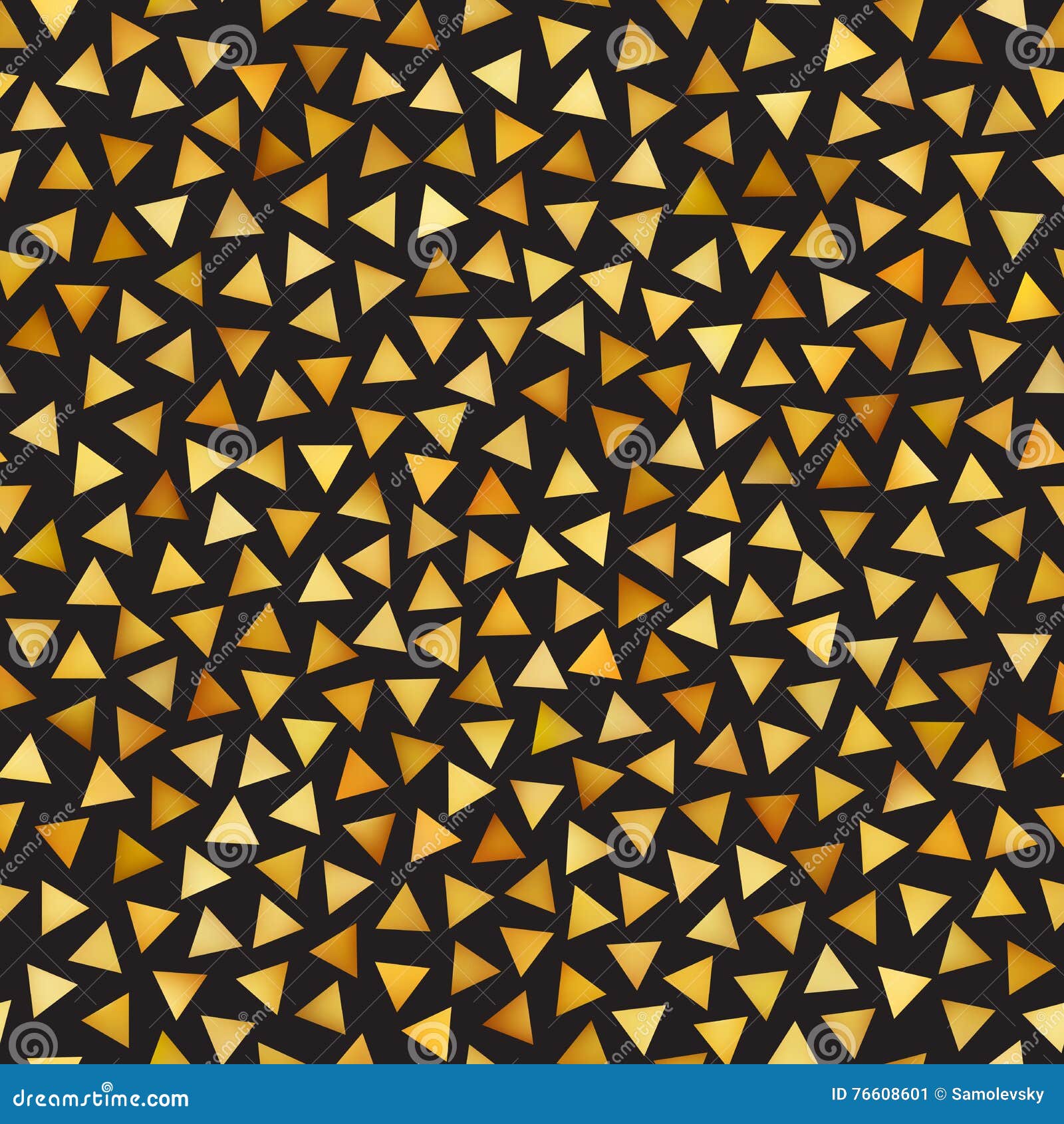 Vector Seamless Golden Gradient Triangle Shape Jumble Pattern Stock ...