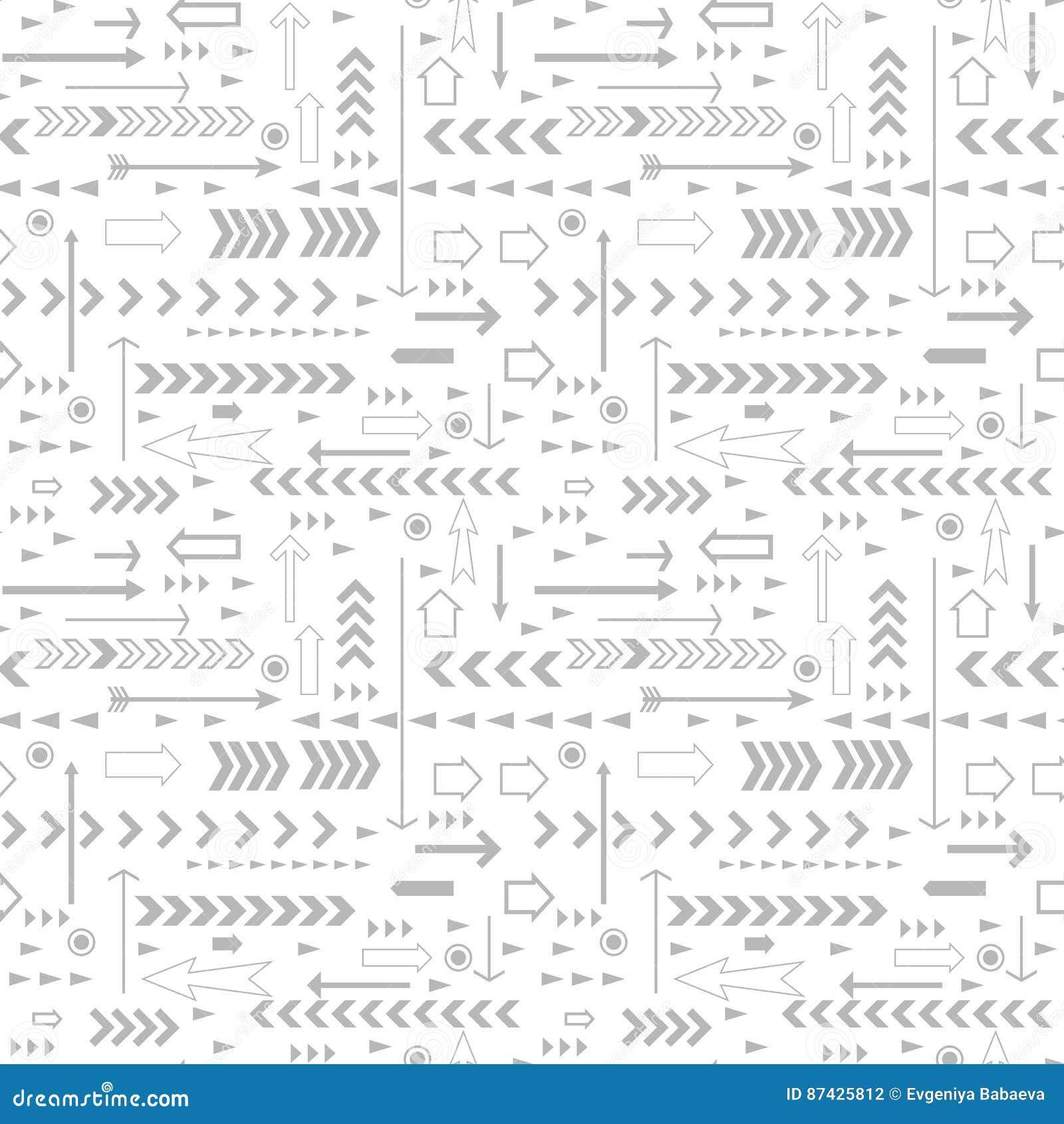 Vector Seamless Gray Arrows Pattern. Stock Vector - Illustration of ...