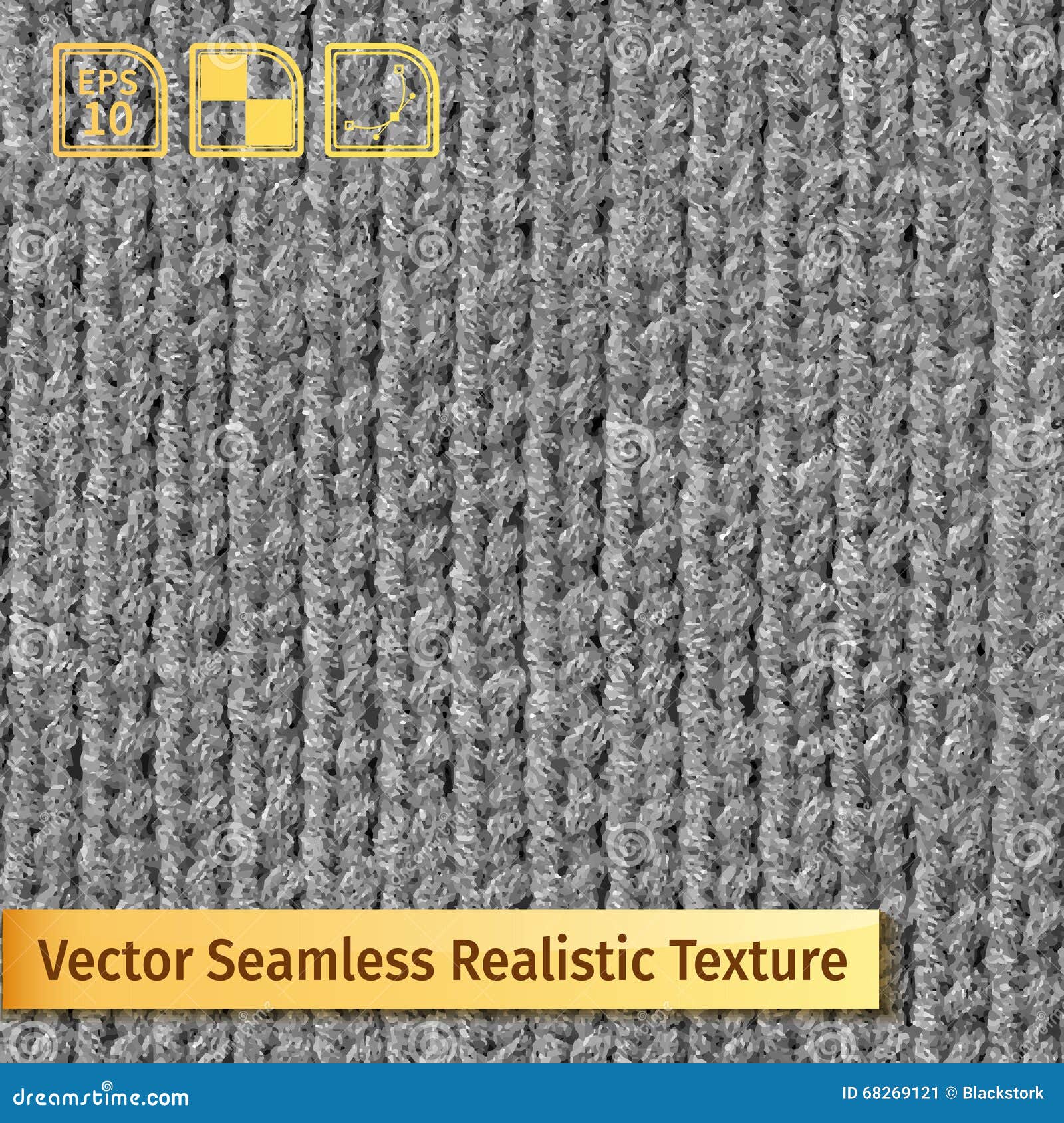 Vector Seamless Gray Knitting Texture. Realistic Photo Texture Stock Vector - Illustration of ...
