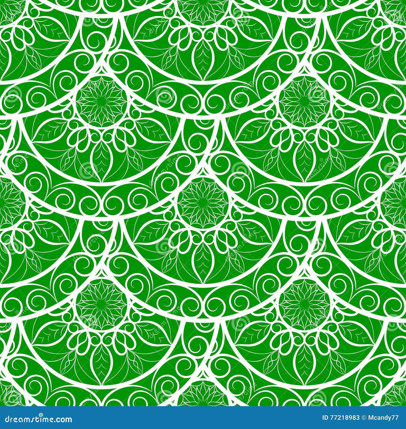 Vector Seamless Green Floral Pattern Stock Vector - Illustration of ...