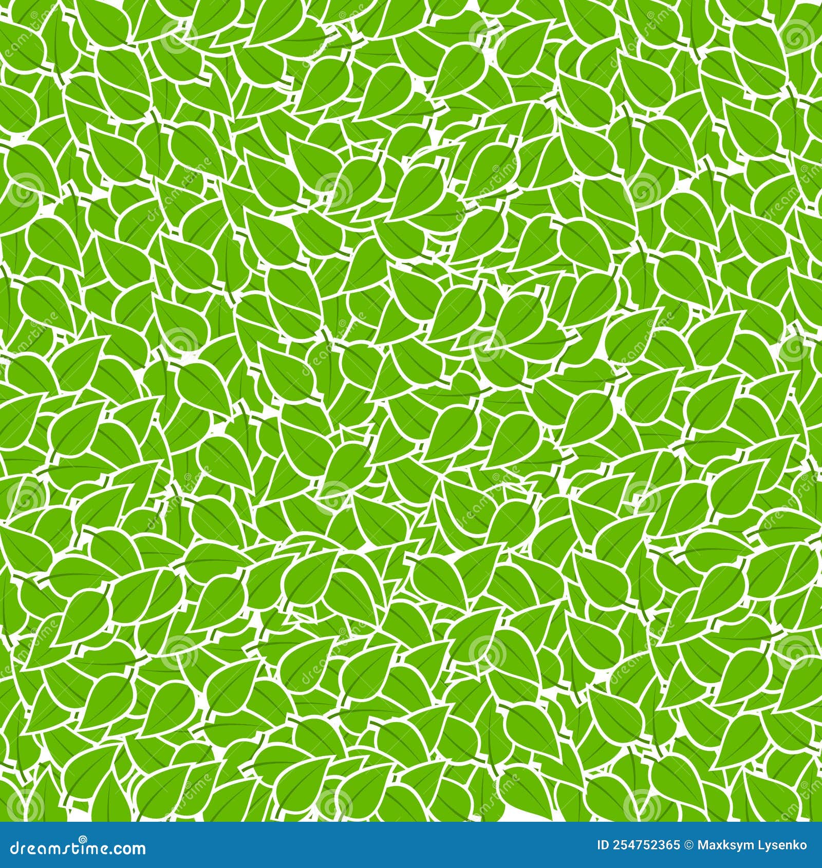 Vector Seamless Green Leaves Pattern. Vector Illustration Stock Vector ...