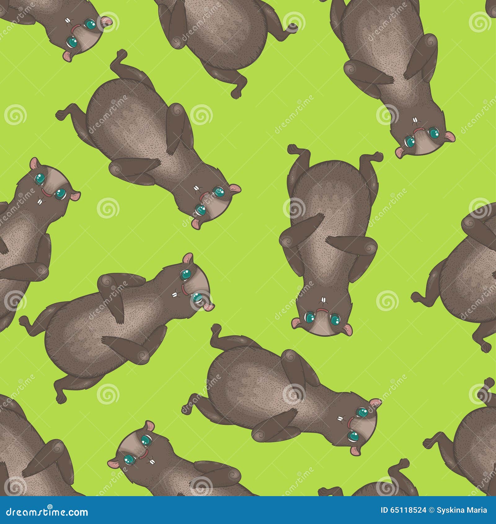 Vector Seamless Groundhog Pattern. Stock Vector - Illustration of ...