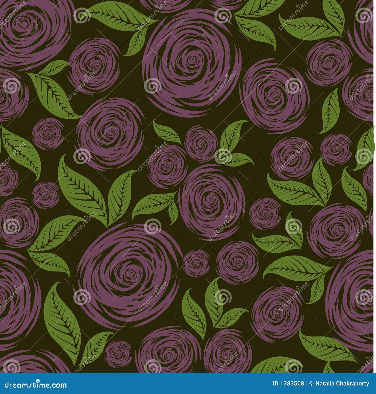 Vector Seamless Grunge Rose Pattern Stock Vector - Illustration of ...