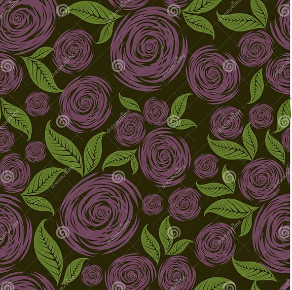 Vector Seamless Grunge Rose Pattern Stock Vector - Illustration of ...