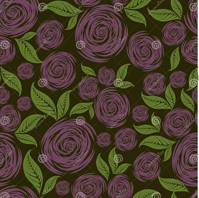 Vector Seamless Grunge Rose Pattern Stock Vector - Illustration of ...