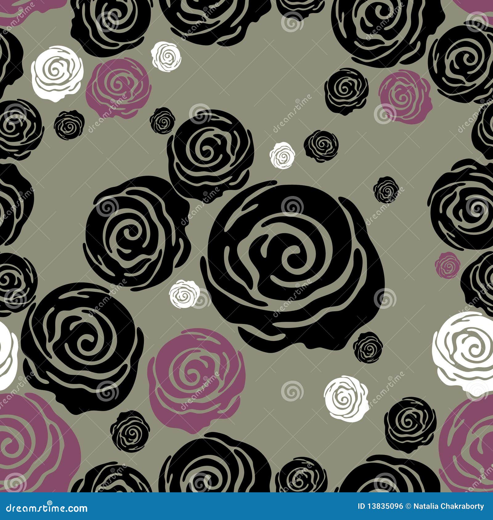 Vector Seamless Grunge Rose Pattern Stock Vector - Illustration of ...