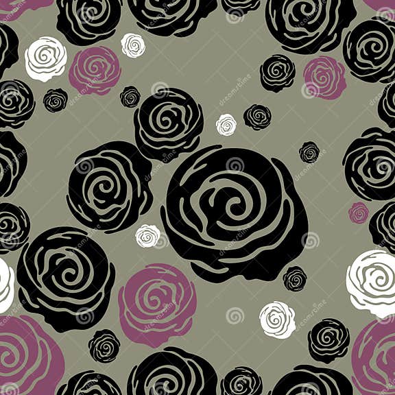 Vector Seamless Grunge Rose Pattern Stock Vector - Illustration of ...