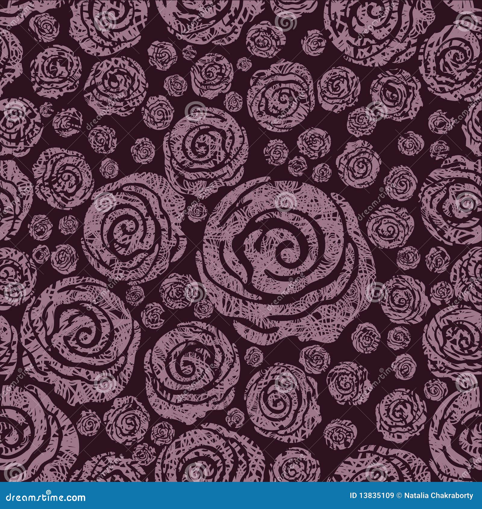 Vector Seamless Grunge Rose Pattern Stock Vector - Illustration of ...