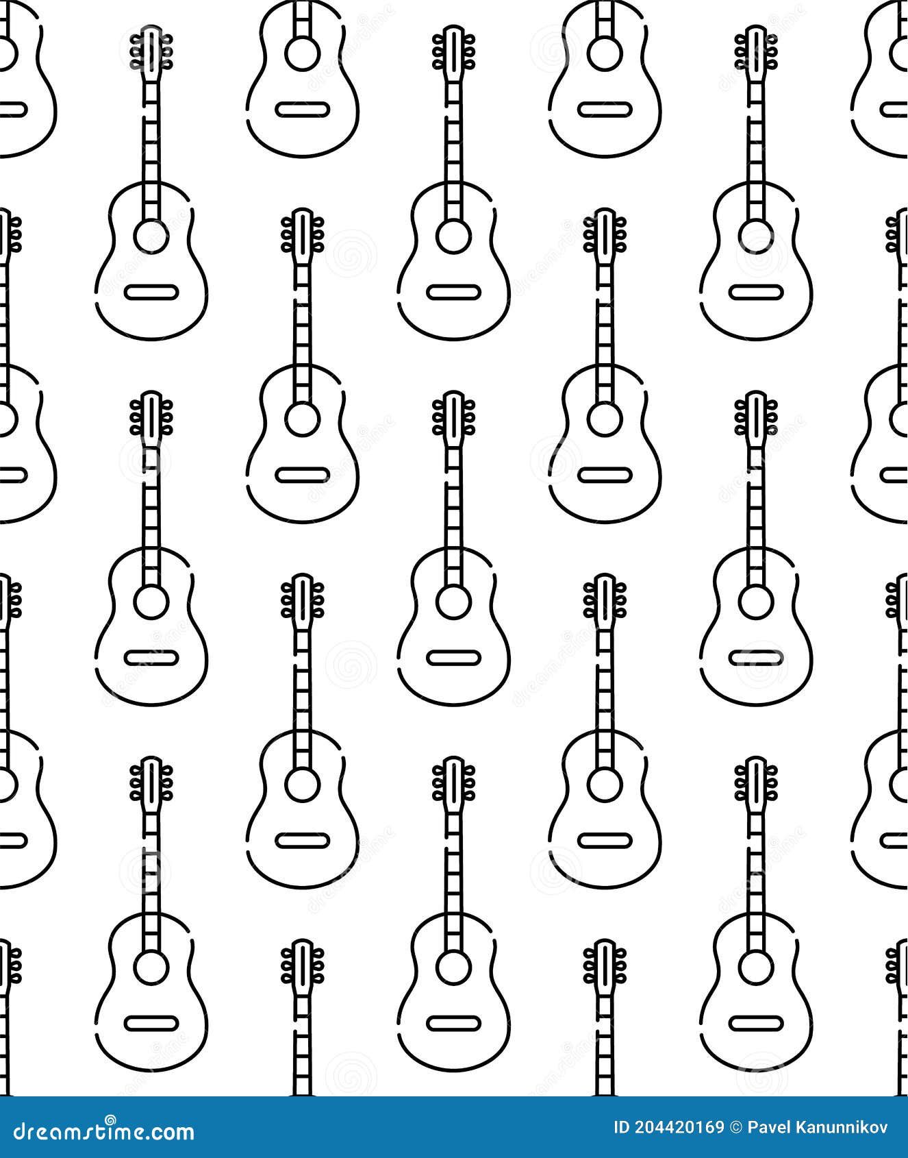 Vector Seamless Guitars Pattern and Musical Notes Stock Vector ...