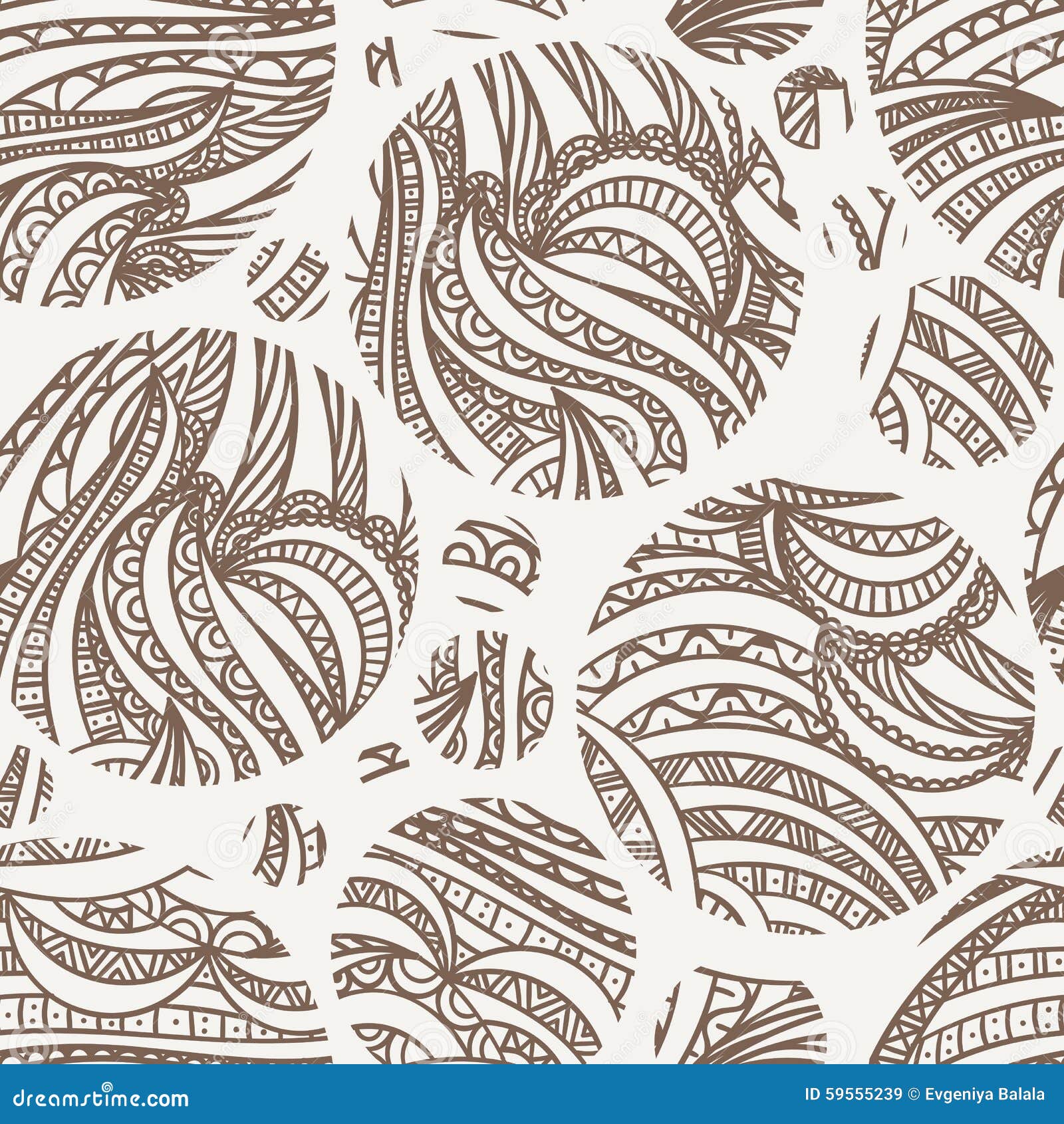 Vector Seamless Hand-drawn Pattern of Contour Stock Vector ...