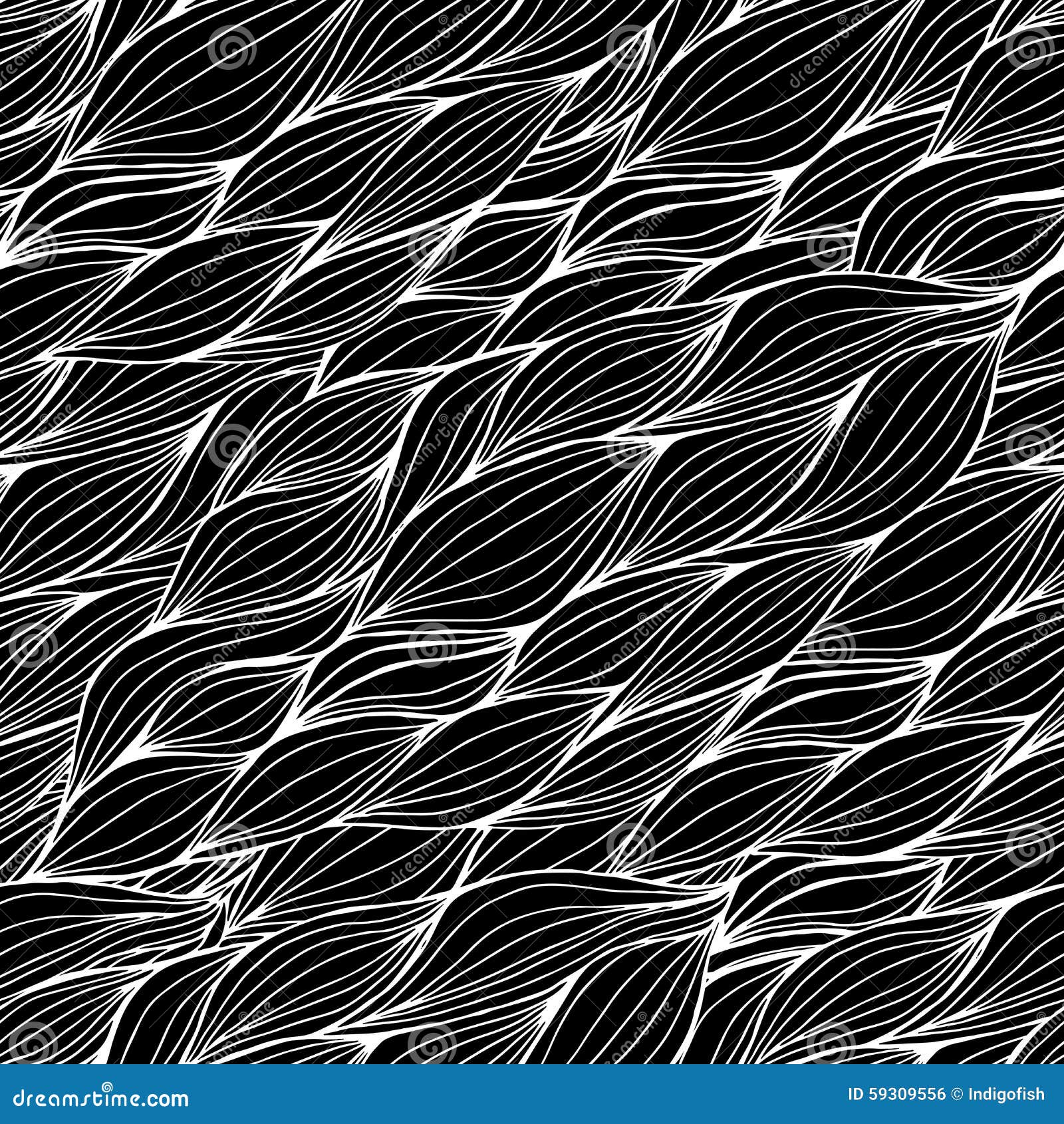 Vector Seamless Hand-drawn Pattern with Waves. Stock Vector - Illustration of spaghetti, doodle ...