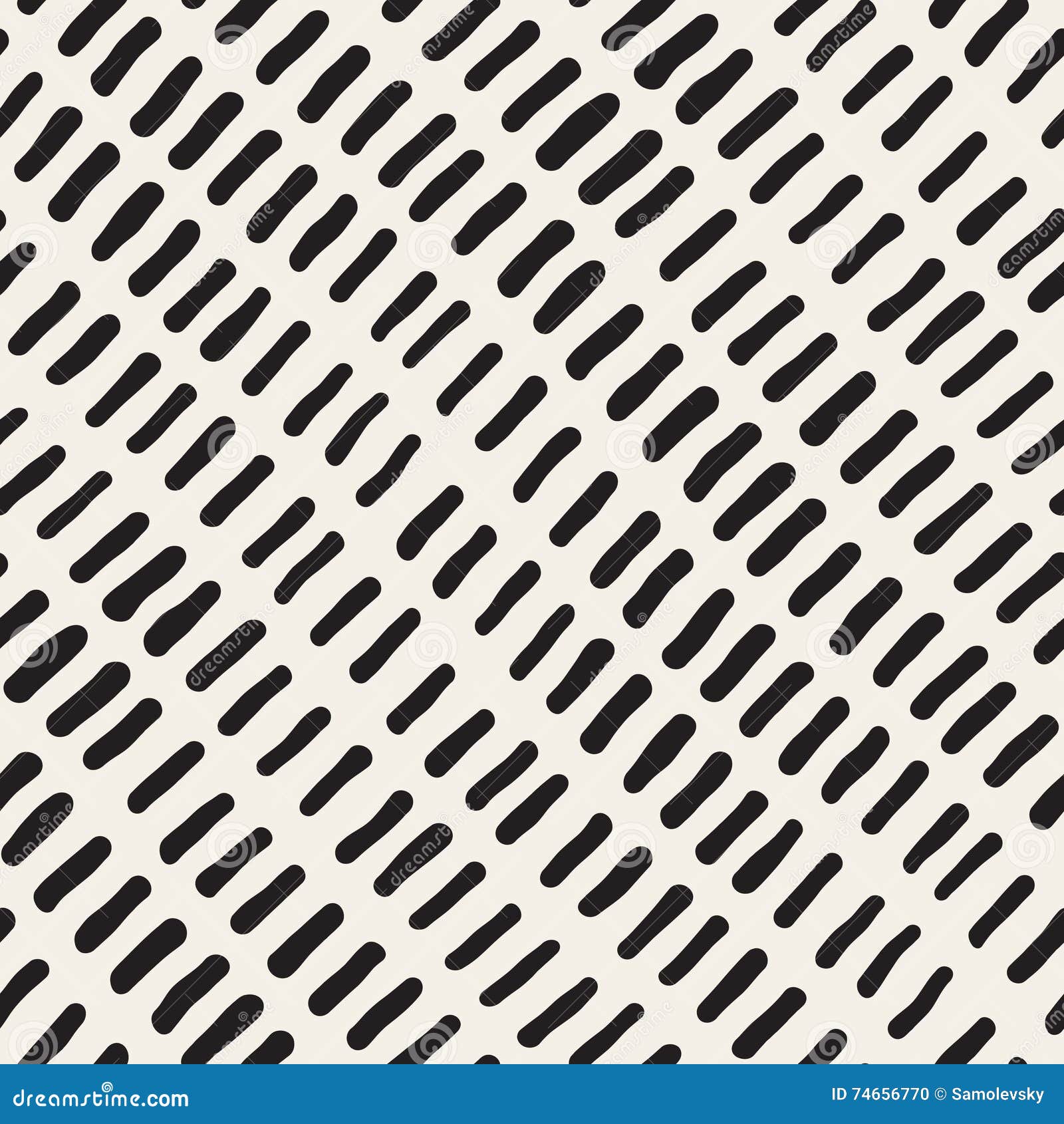 Vector Seamless Hand Drawn Rounded Diagonal Lines Pattern Stock Vector ...