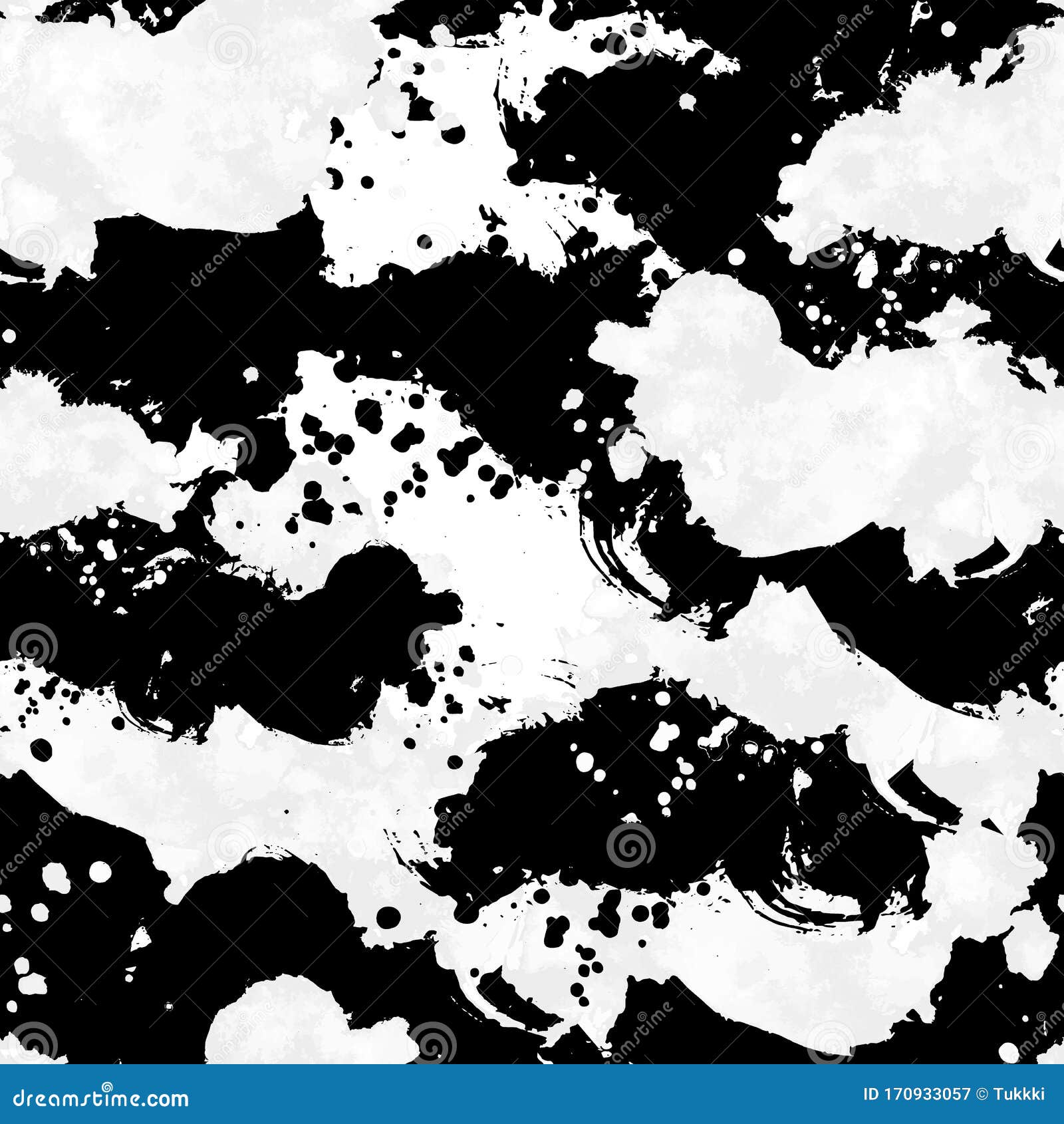 Vector Seamless Hand Drawn Spotted Pattern Stock Vector - Illustration ...