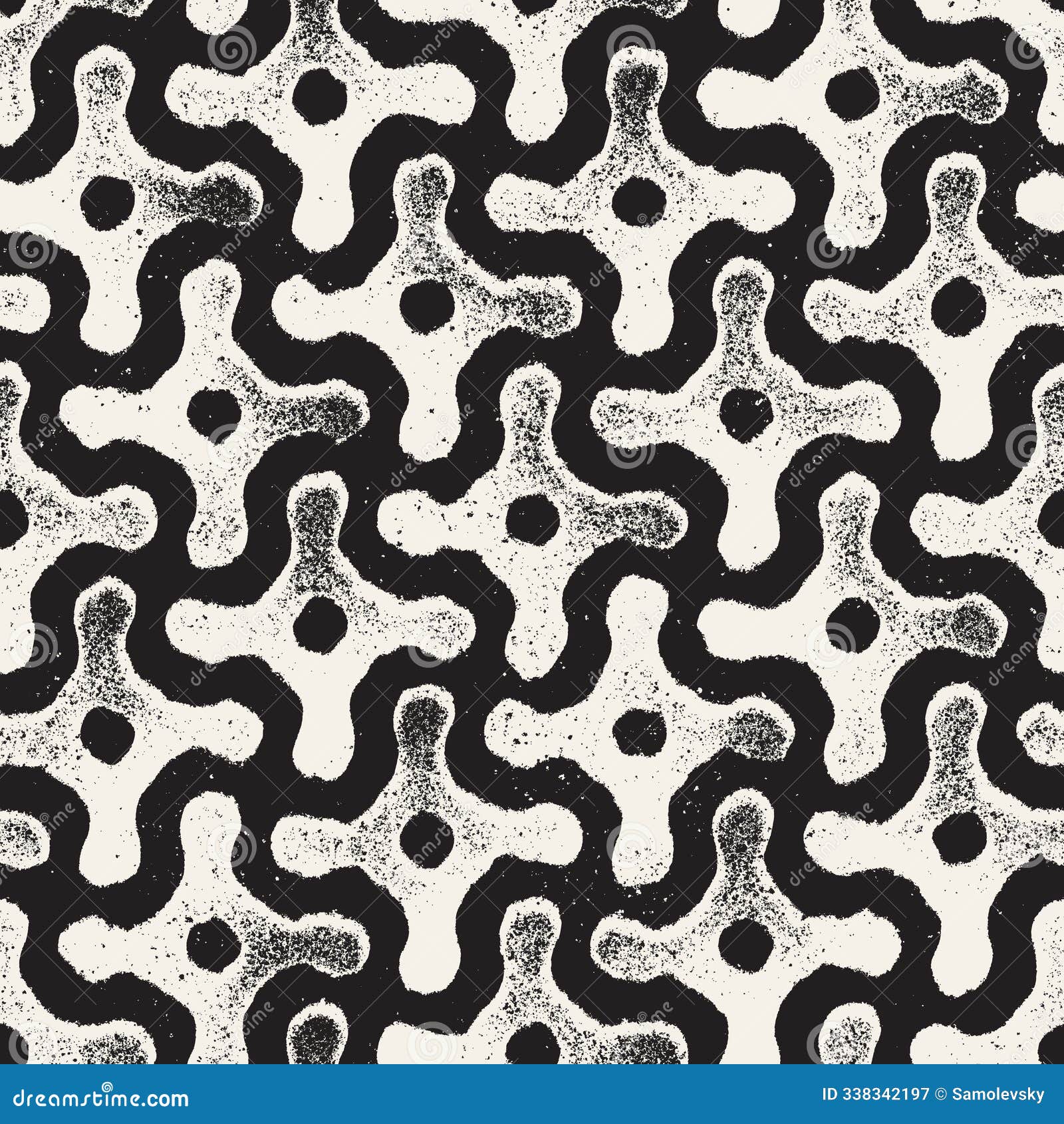 Vector Seamless Hand-painted Pattern. Abstract Decorative Background with Brush Strokes ...