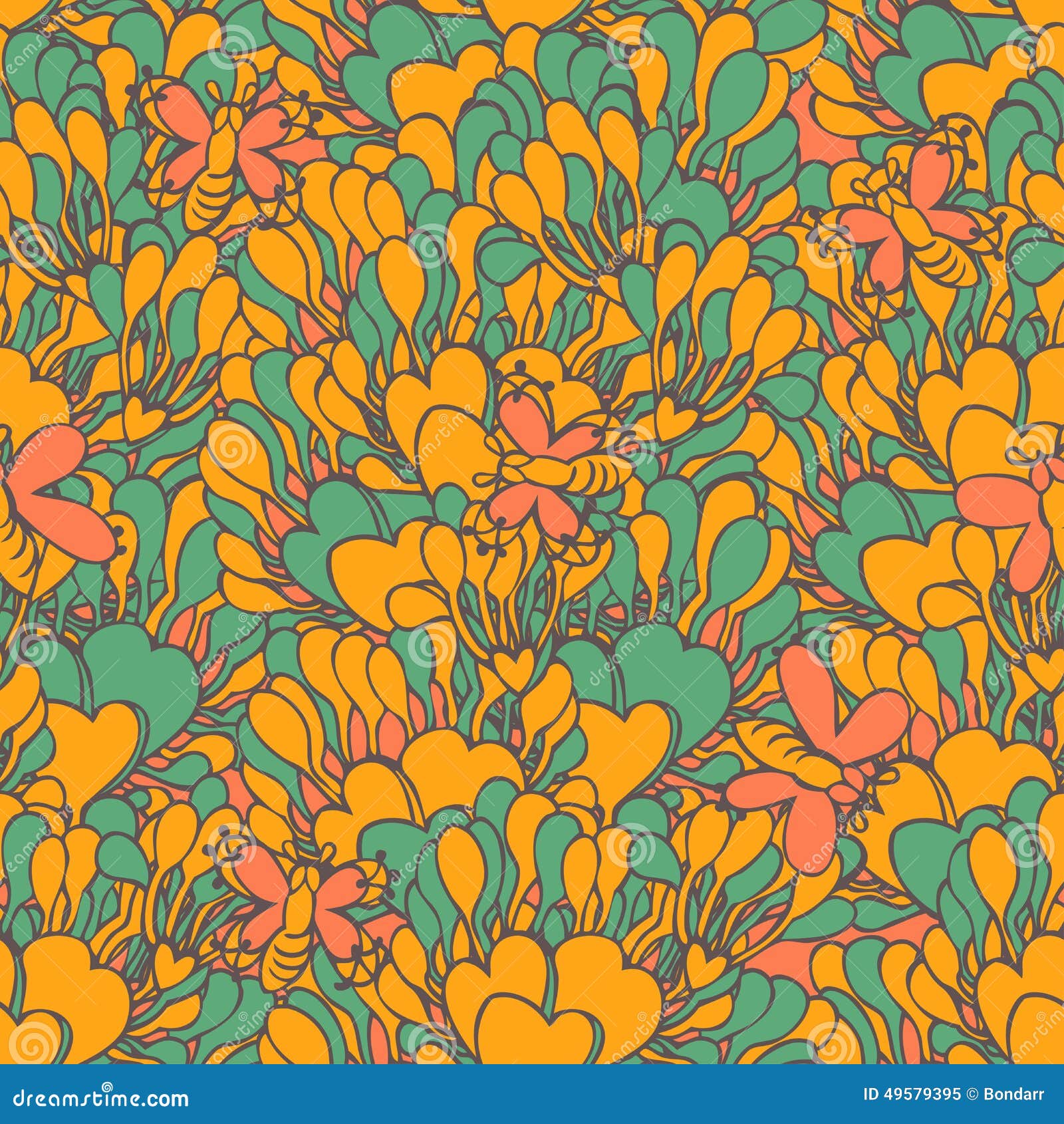 Vector seamless hear2 stock vector. Illustration of live - 49579395