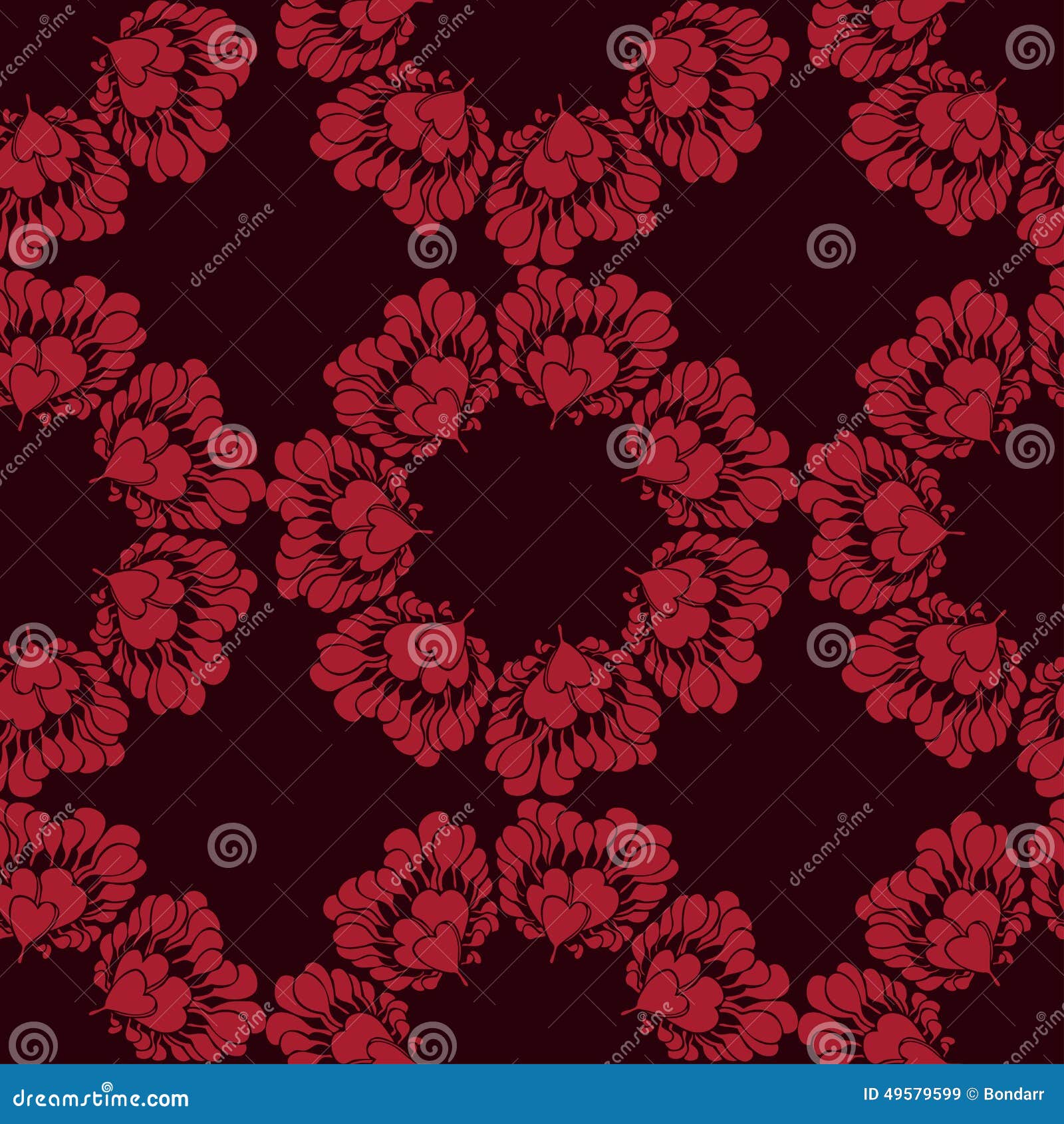 Vector seamless hear4 stock vector. Illustration of textile - 49579599