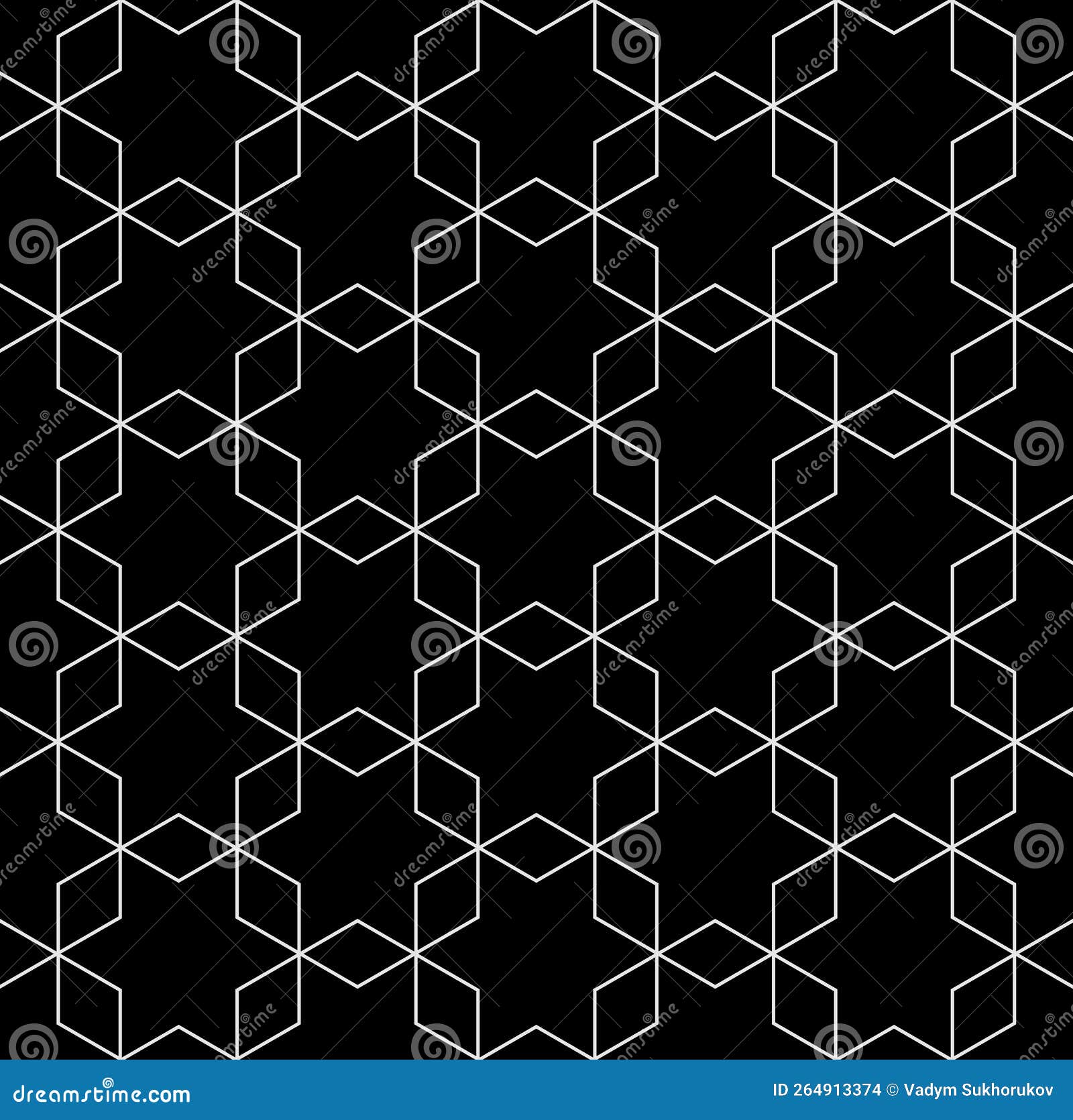 Vector Seamless Hexagon Pattern. Abstract Geometric Low Poly Background. Stylish Fractal Texture ...