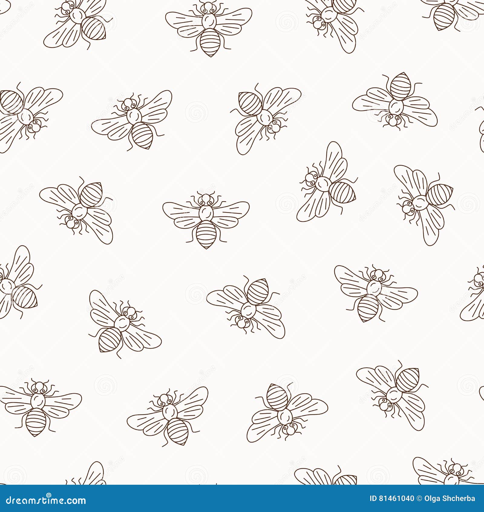 Vector Seamless Honey Bee Pattern Stock Vector - Illustration of hive ...