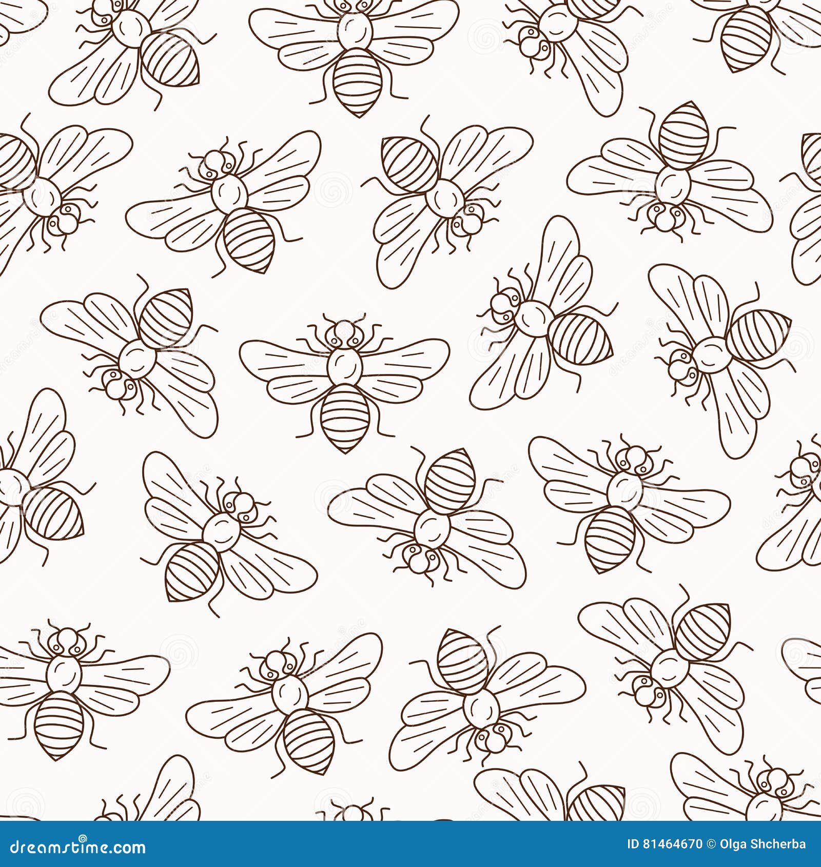 Vector Seamless Honey Bee Pattern Stock Vector - Illustration of ...