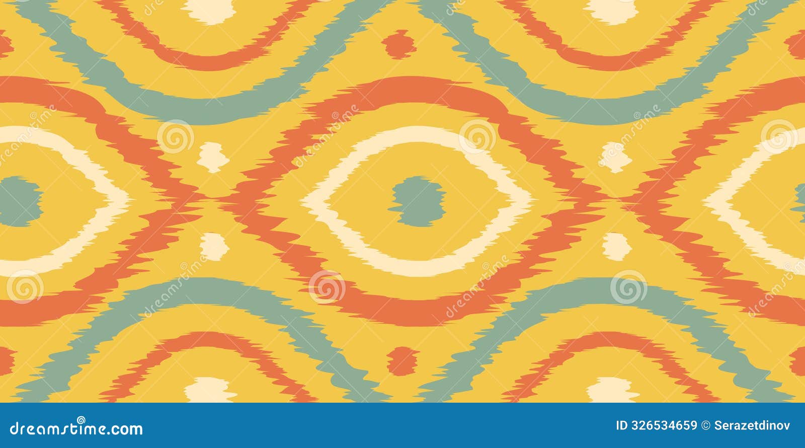 Vector Seamless Ikat Ogee Pattern in Vintage Style. Retro Pattern of ...