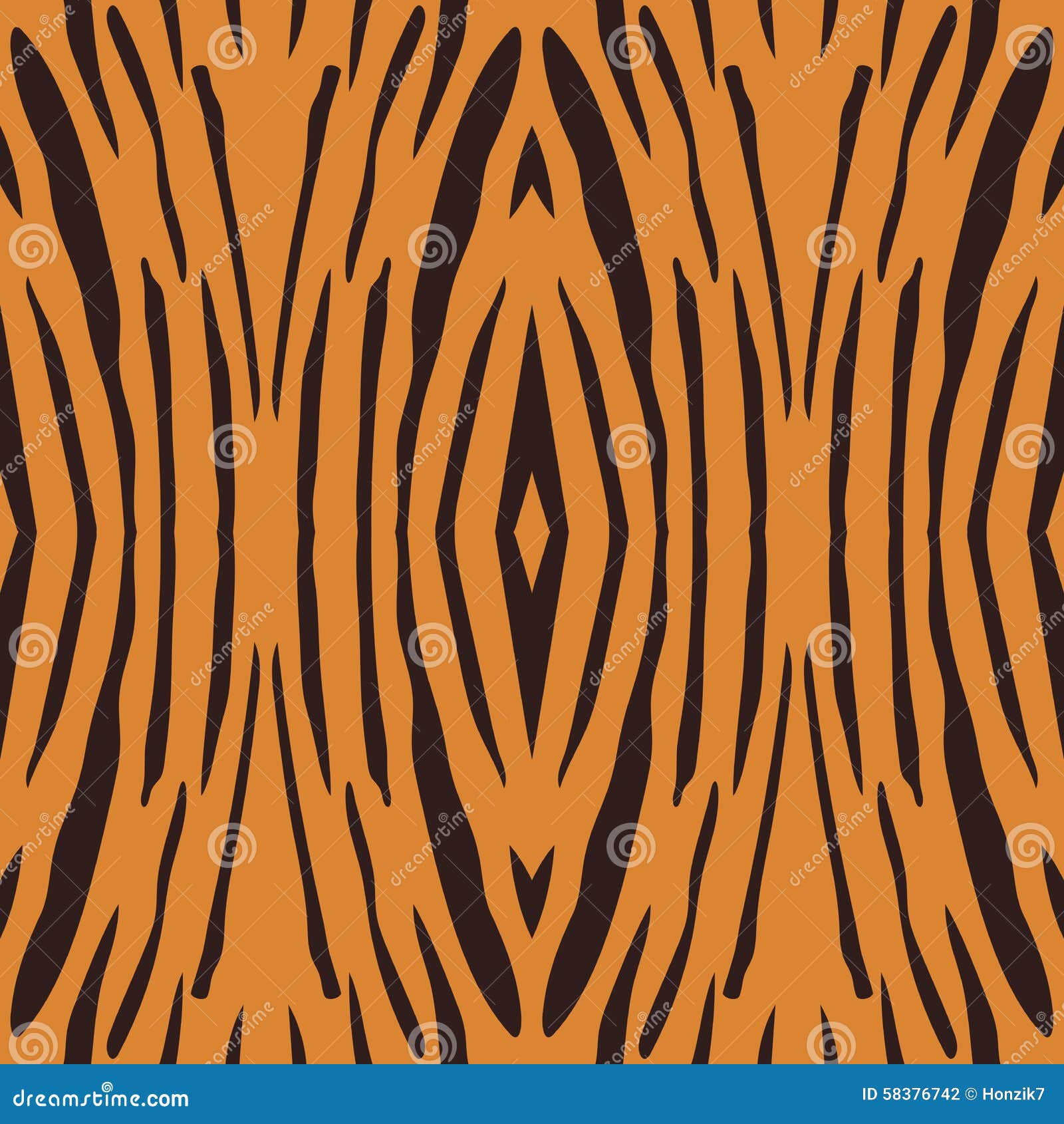 Vector Seamless Illustration of Tiger Stripe Pattern. Stock Vector ...