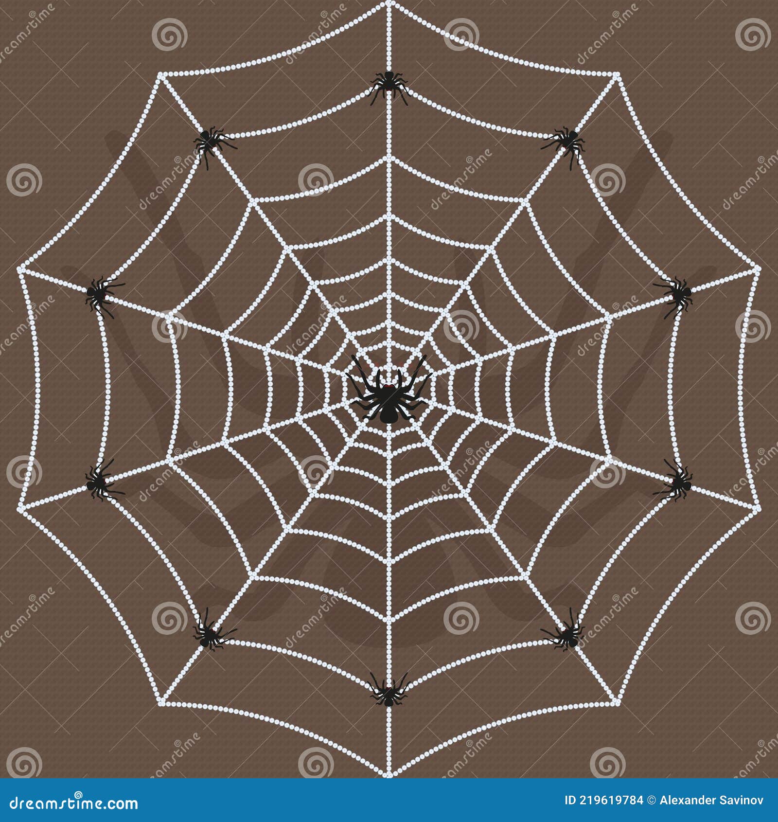 Vector Seamless Image of a Circular Dotted Mandala Consisting of Spider ...