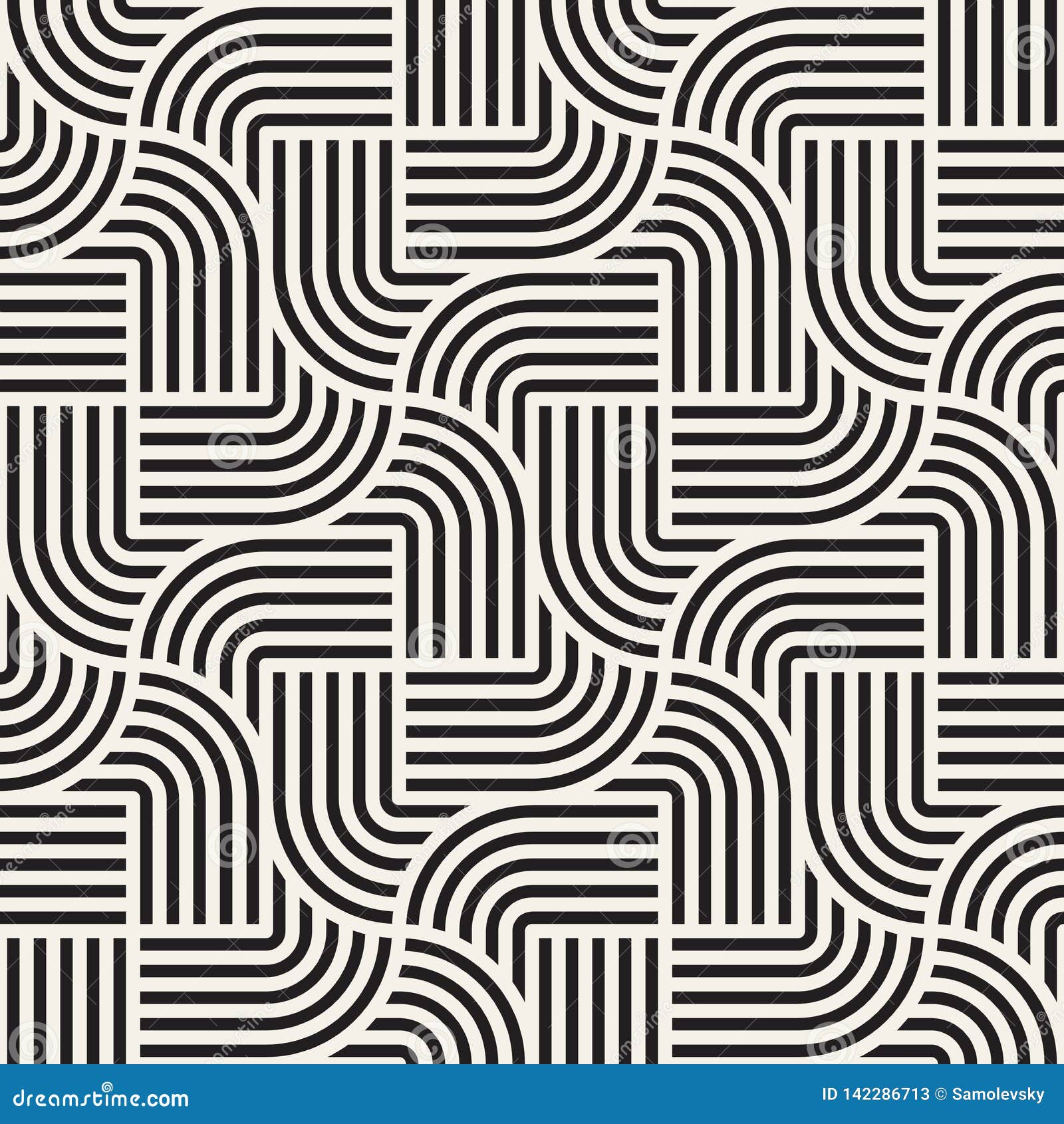 Vector Seamless Interlacing Lines Pattern. Modern Abstract Background ...