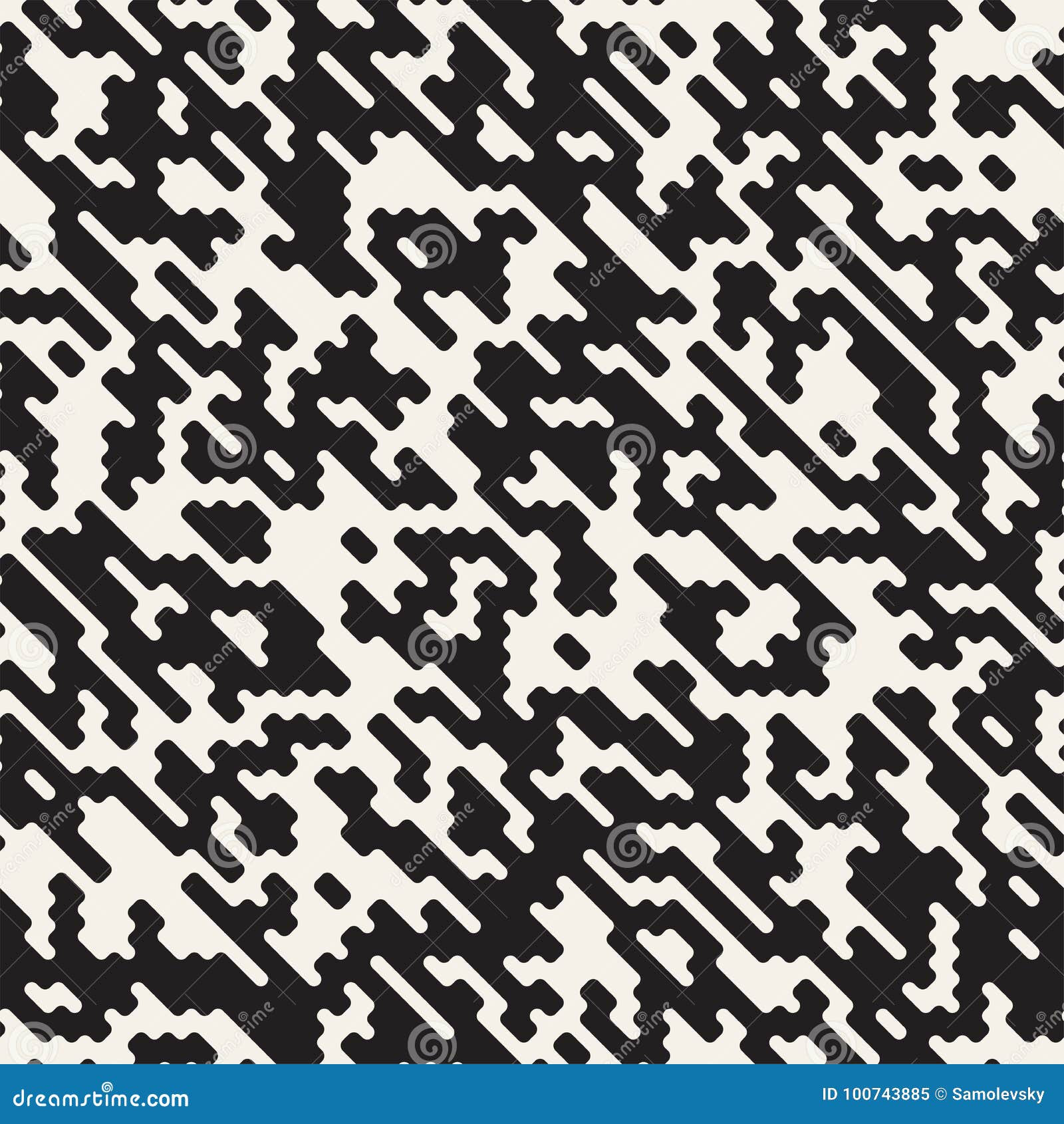 Vector Seamless Irregular Lines Grid Pattern. Trendy Monochrome Texture ...