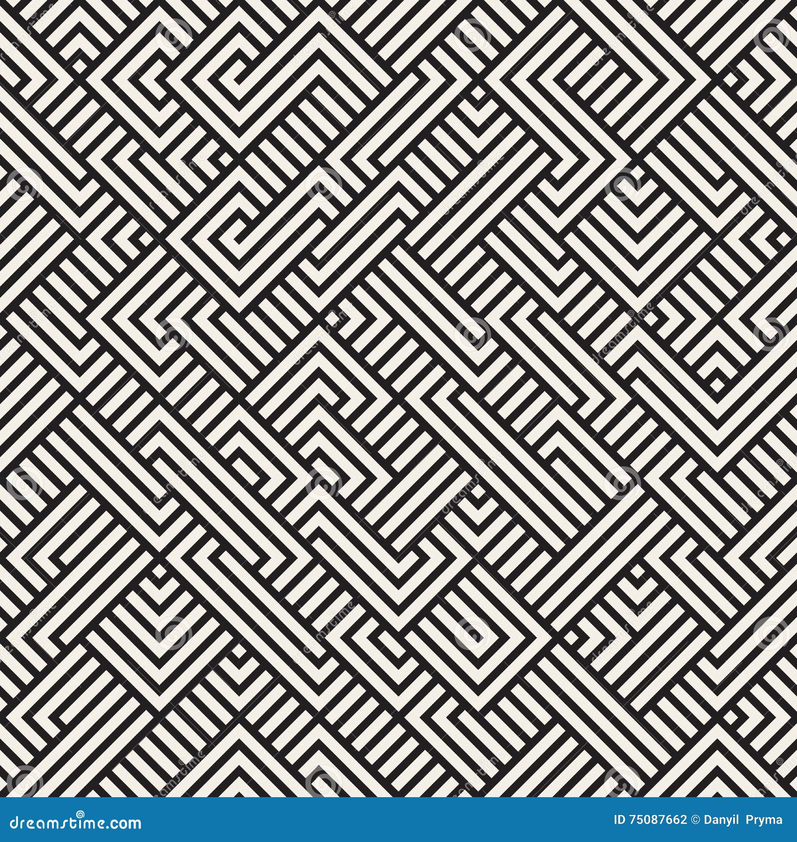 Vector Seamless Irregular Maze Geometric Pattern Stock Vector ...