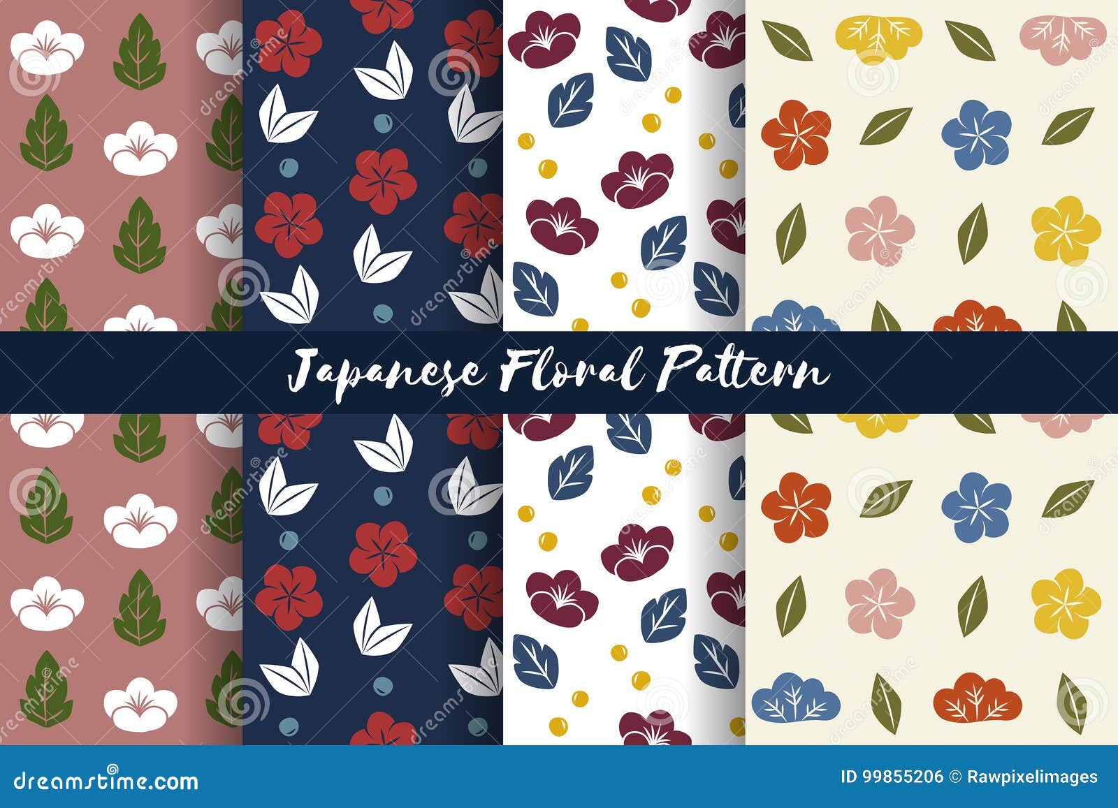 Vector of Seamless Japanese Style Floral Pattern Stock Vector ...