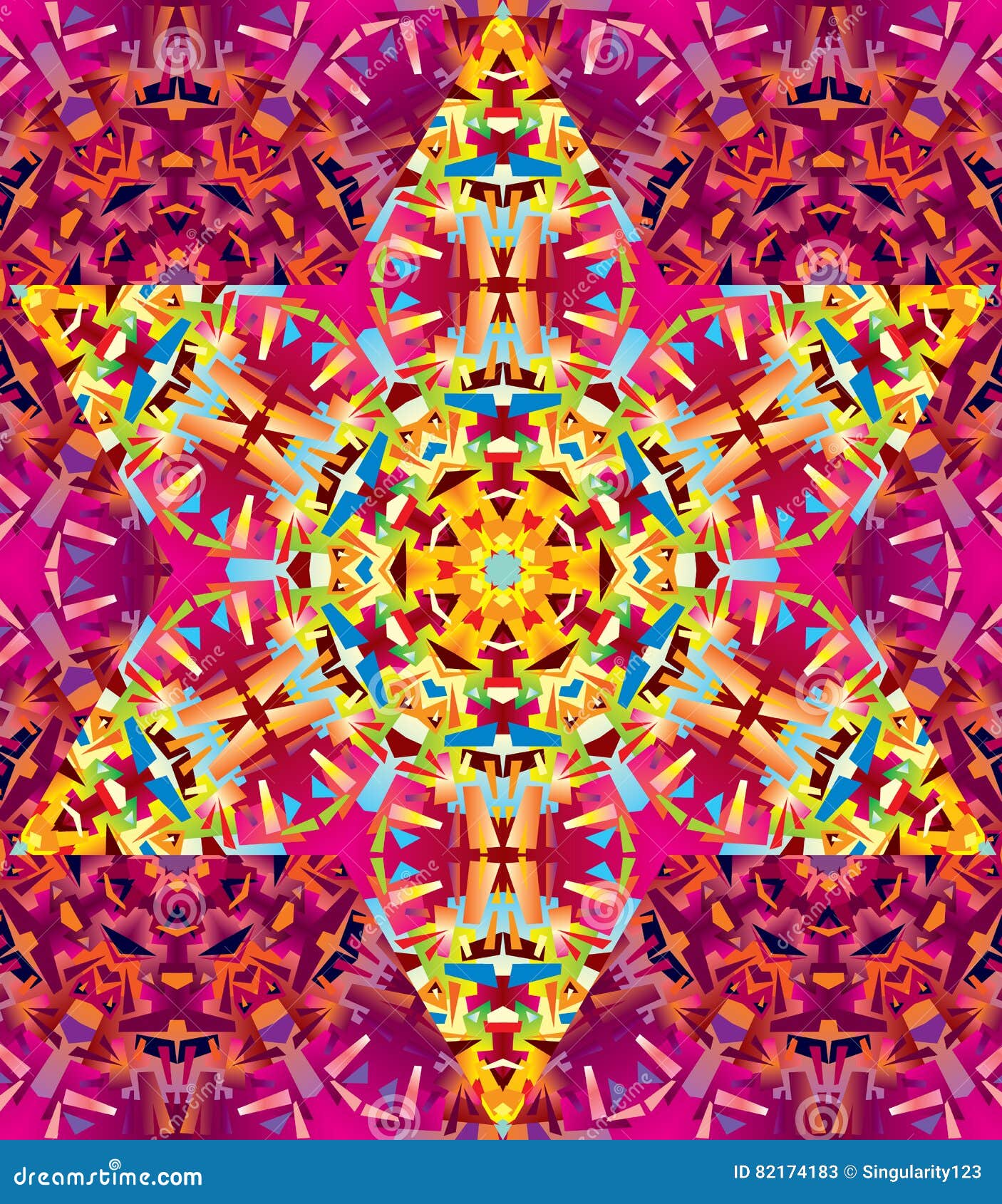Vector Seamless Kaleidoscope Pattern Stock Vector - Illustration of ...