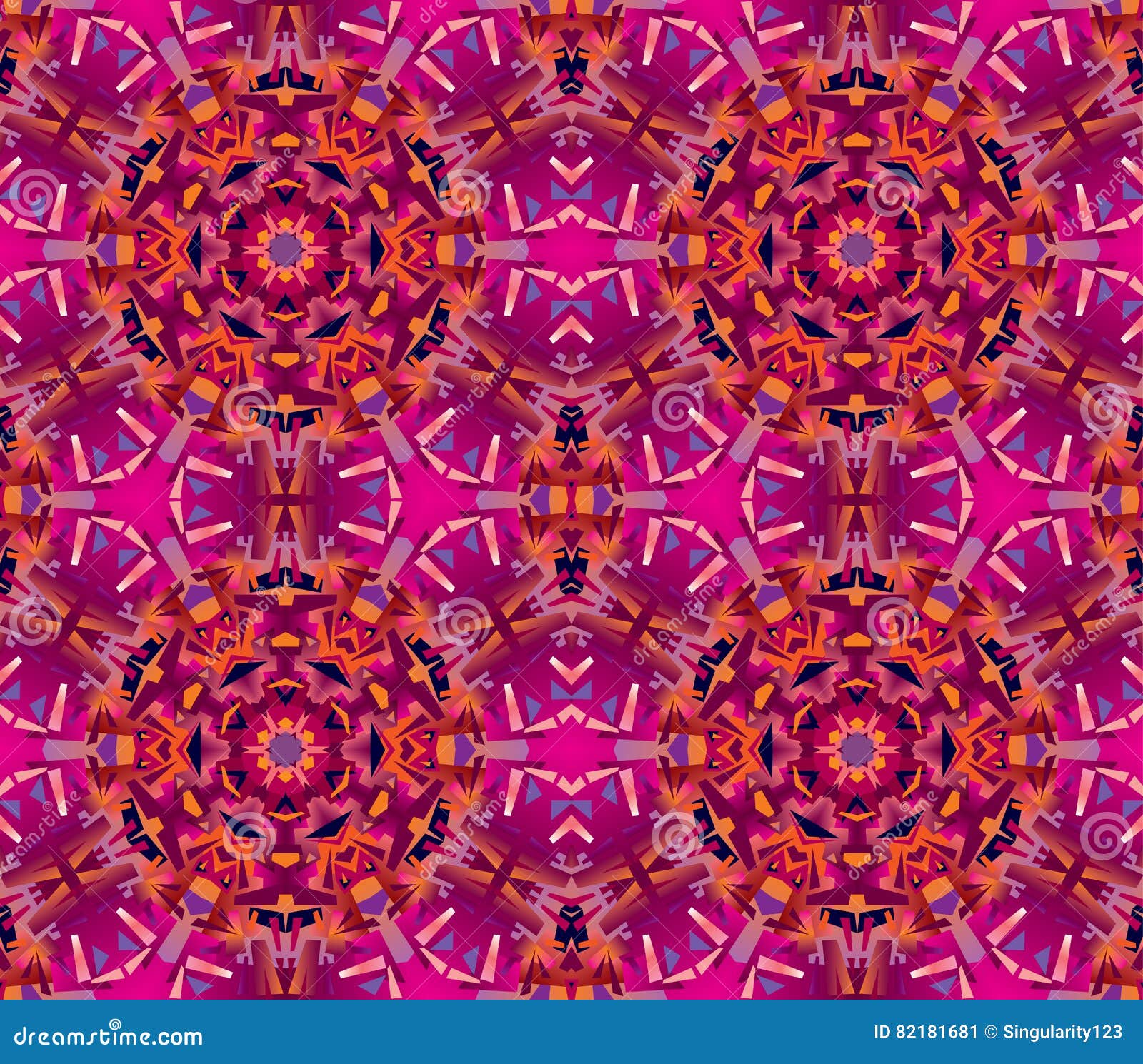 Vector Seamless Kaleidoscope Pattern Stock Vector - Illustration of ...