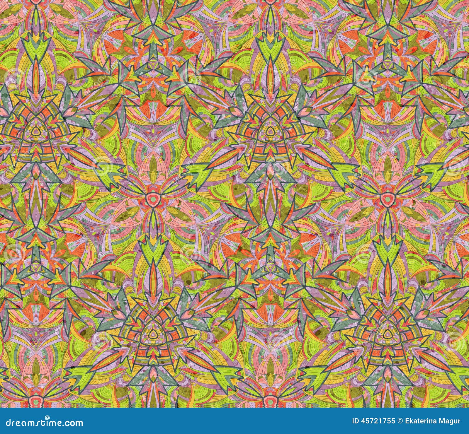 Vector Seamless Kaleidoscope Pattern Stock Vector - Illustration of ...
