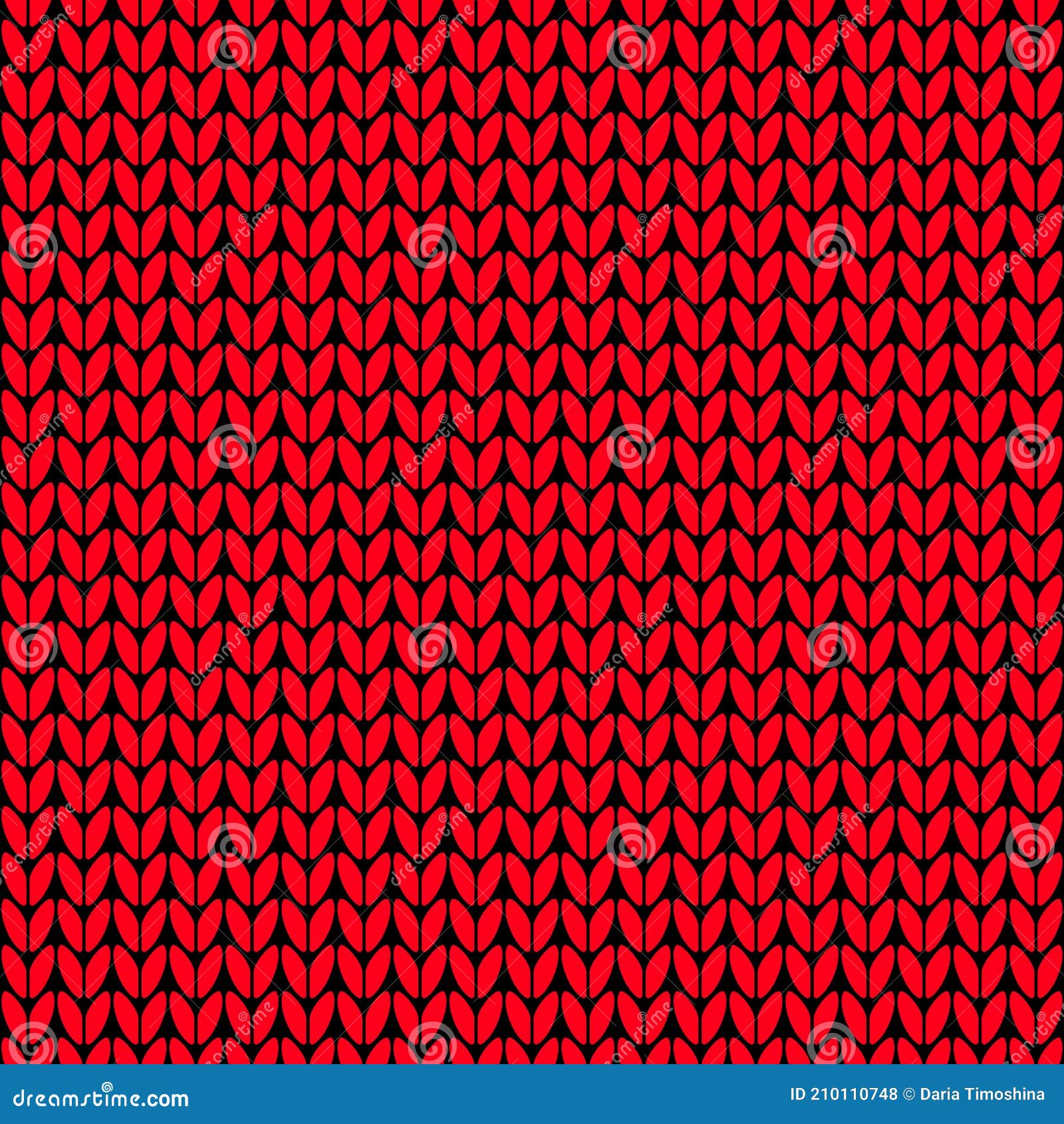 Vector Seamless Knit Pattern. Red Knitted Background Stock Photo ...
