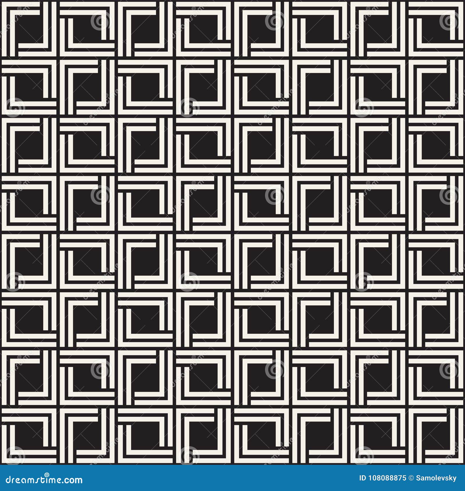 Vector Seamless Lattice Pattern. Modern Stylish Texture with Monochrome ...