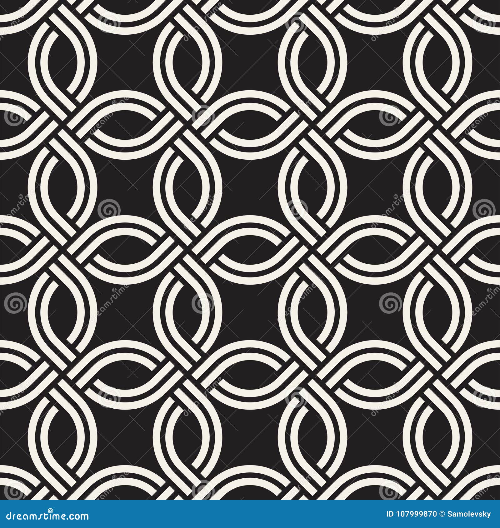 Vector Seamless Lattice Pattern. Modern Stylish Texture with Monochrome ...