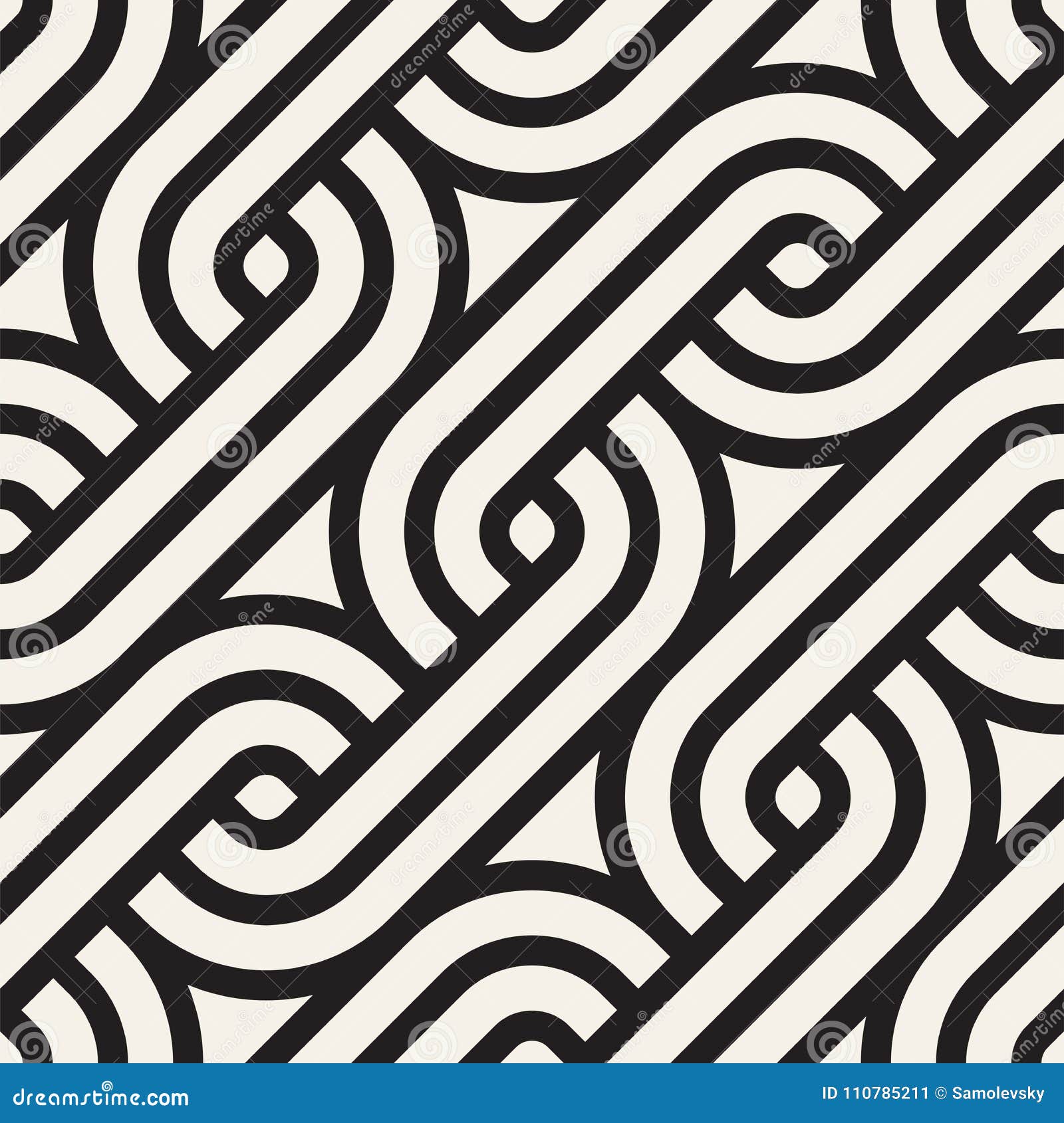 Vector Seamless Lattice Pattern Modern Stylish Texture With Monochrome