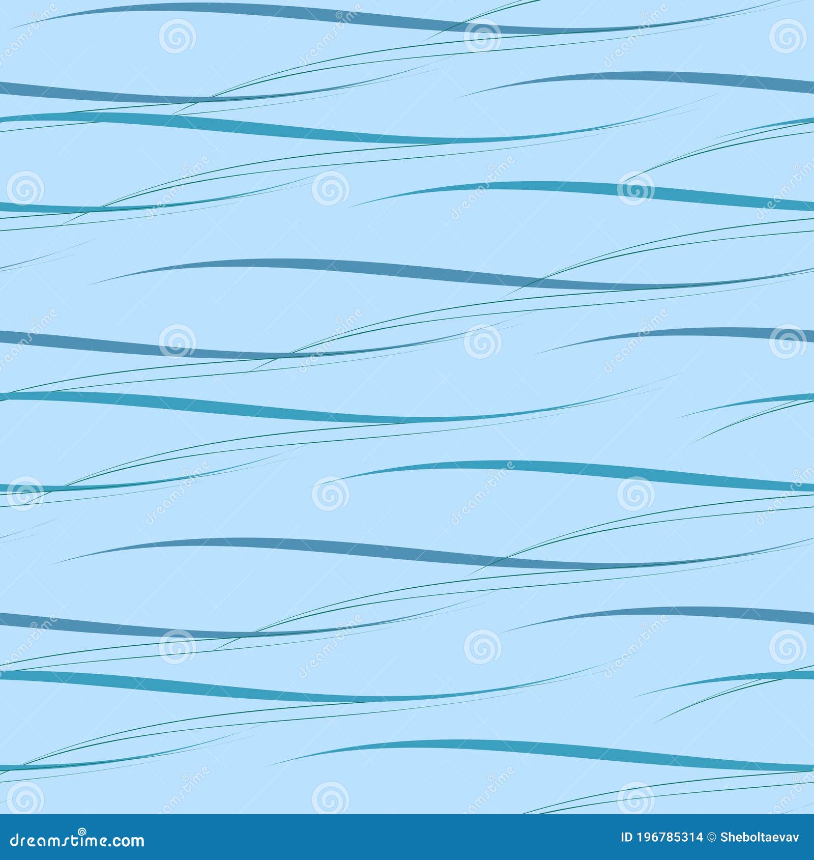 Vector Seamless Light Blue Pattern, the Concept of Water, the Waves ...