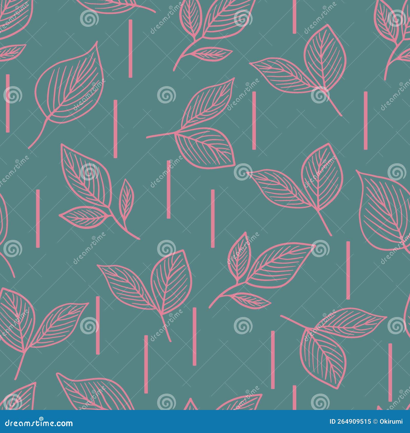 Vector Seamless Light Pink Leaves on Green Stock Illustration ...