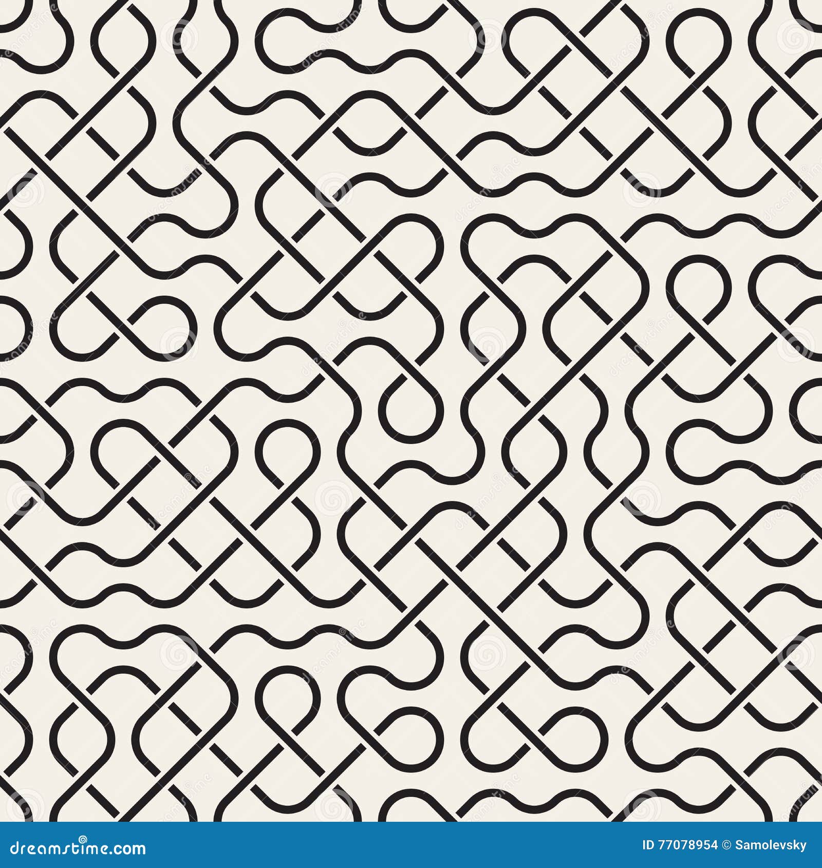 Vector Seamless Line Grid Geometric Pattern Stock Vector - Illustration ...