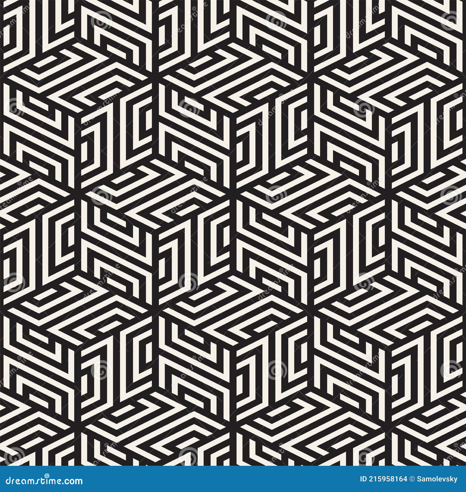 Vector Seamless Lines Mosaic Pattern. Modern Stylish Abstract Texture ...