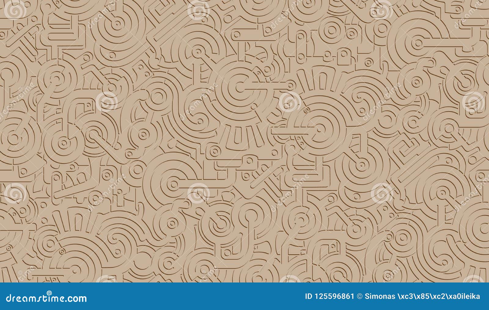 Seamless Vector Mechanical Pattern Texture. Isolated. Steampunk. Light ...