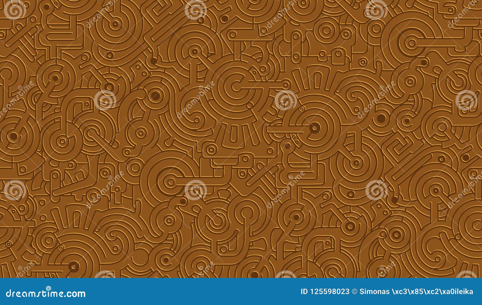 Seamless Vector Mechanical Pattern Texture. Isolated. Steampunk ...