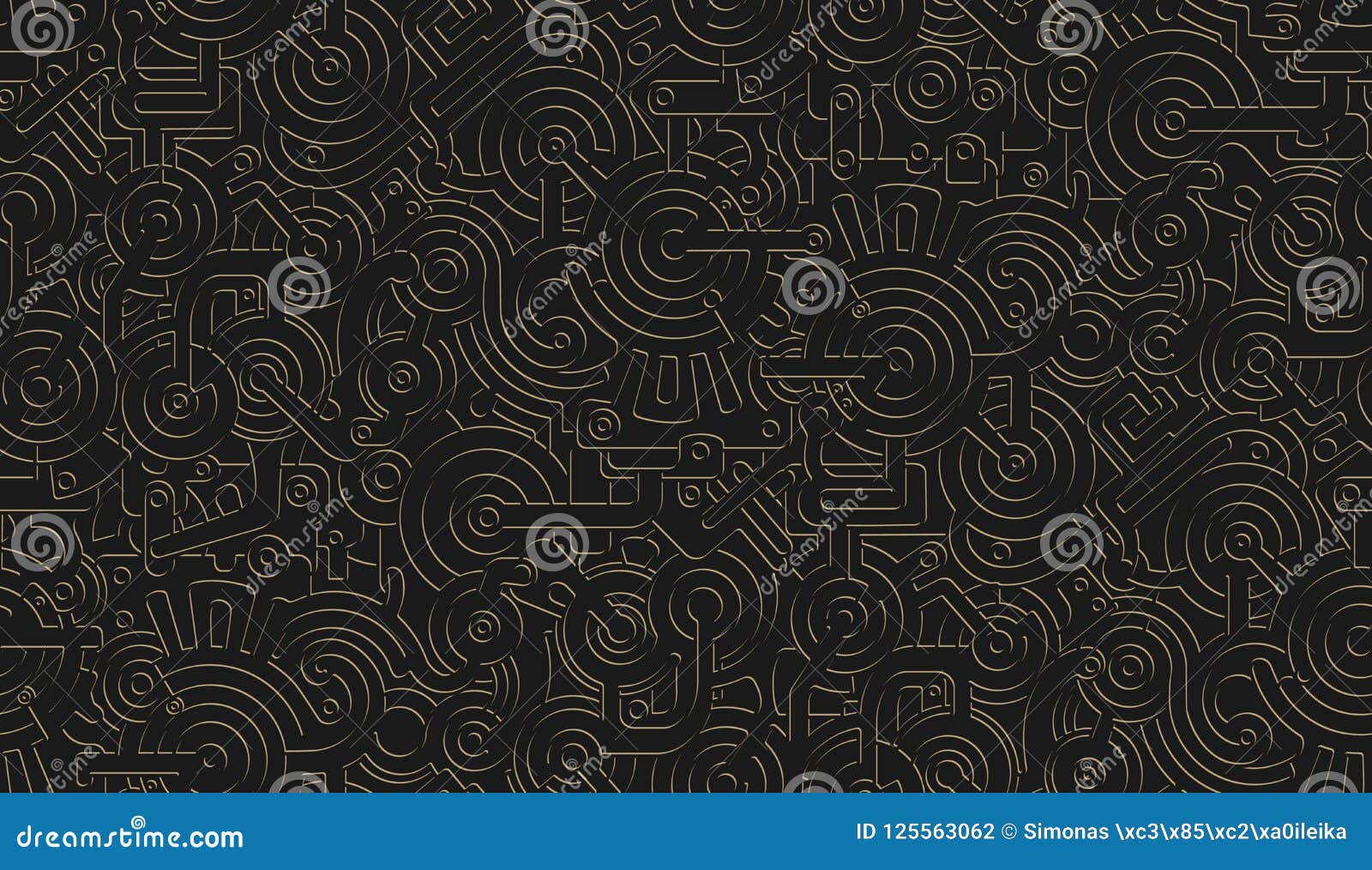 Seamless Vector Mechanical Pattern Texture. Isolated. Steampunk ...