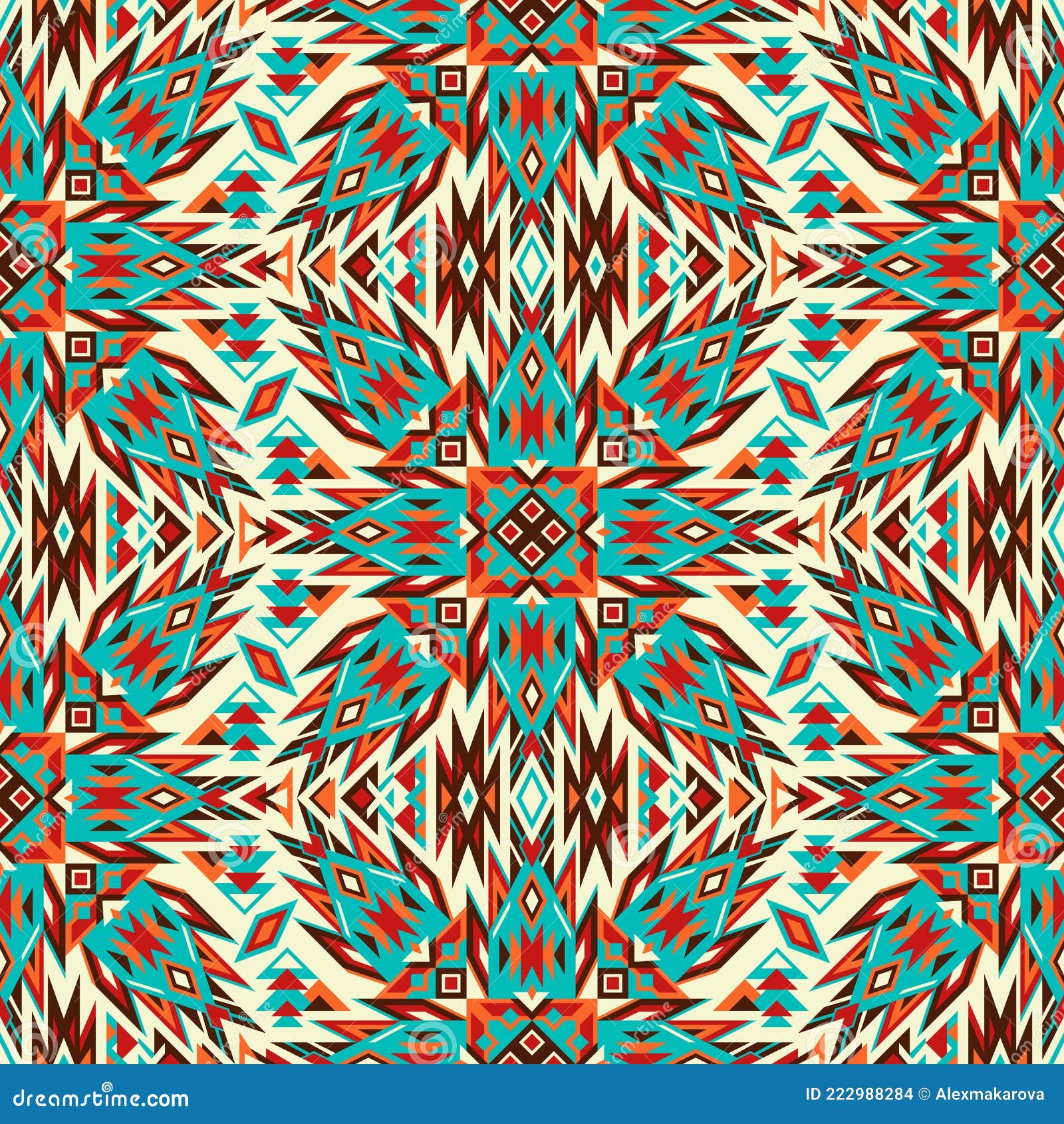 Vector Seamless Mexican Geometric Pattern Stock Vector - Illustration ...