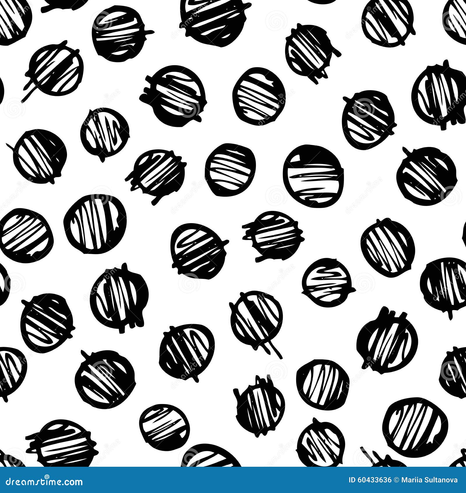 Vector Seamless Modern Messy Circle Pattern. Stock Vector ...