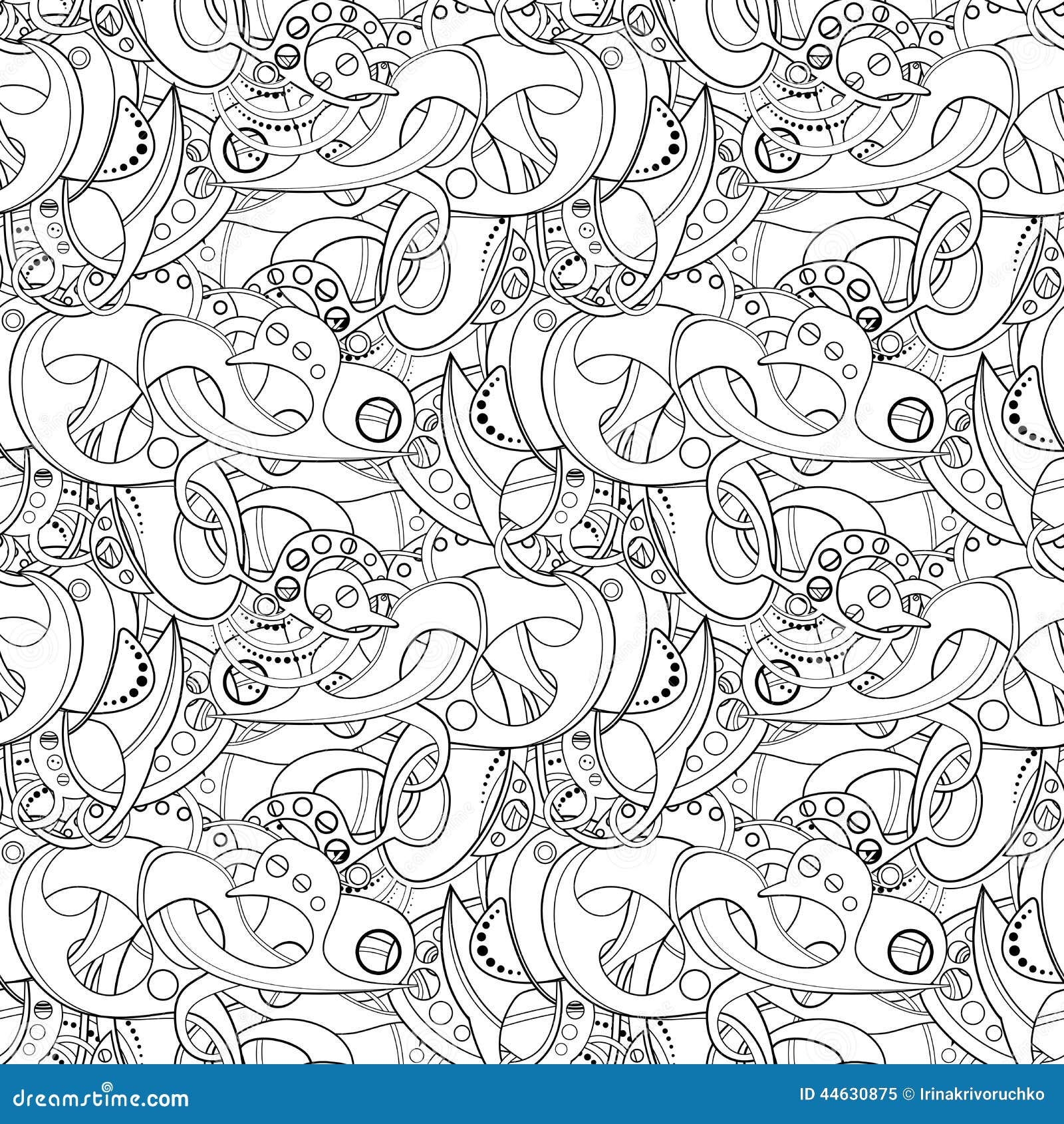 Vector Seamless Monochrome Abstract Pattern Stock Vector Illustration