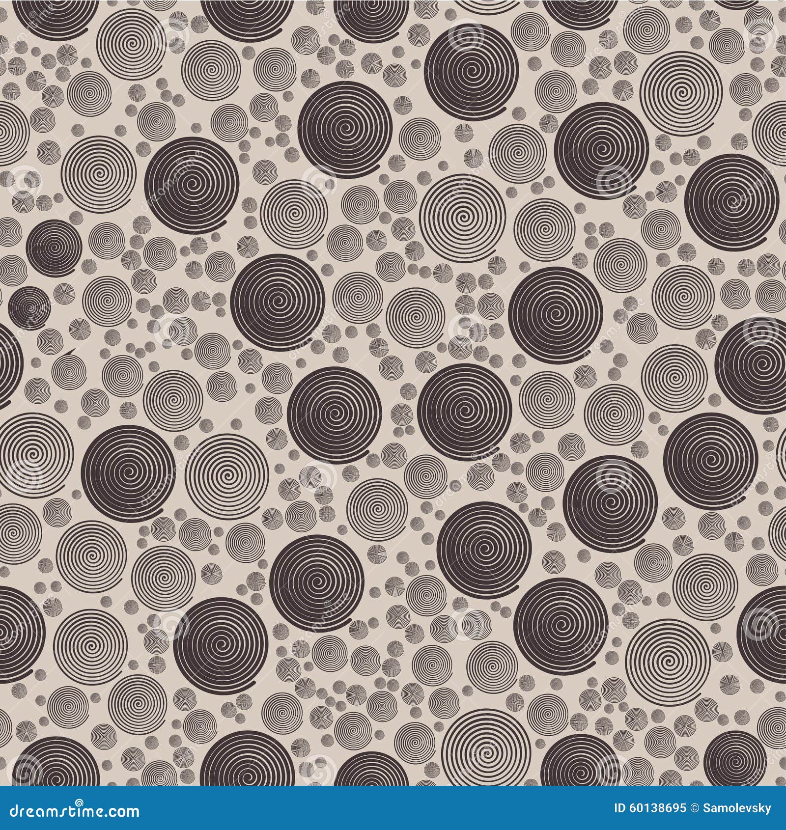 Vector Seamless Monochrome Jumble Spiral Pattern Stock Vector ...