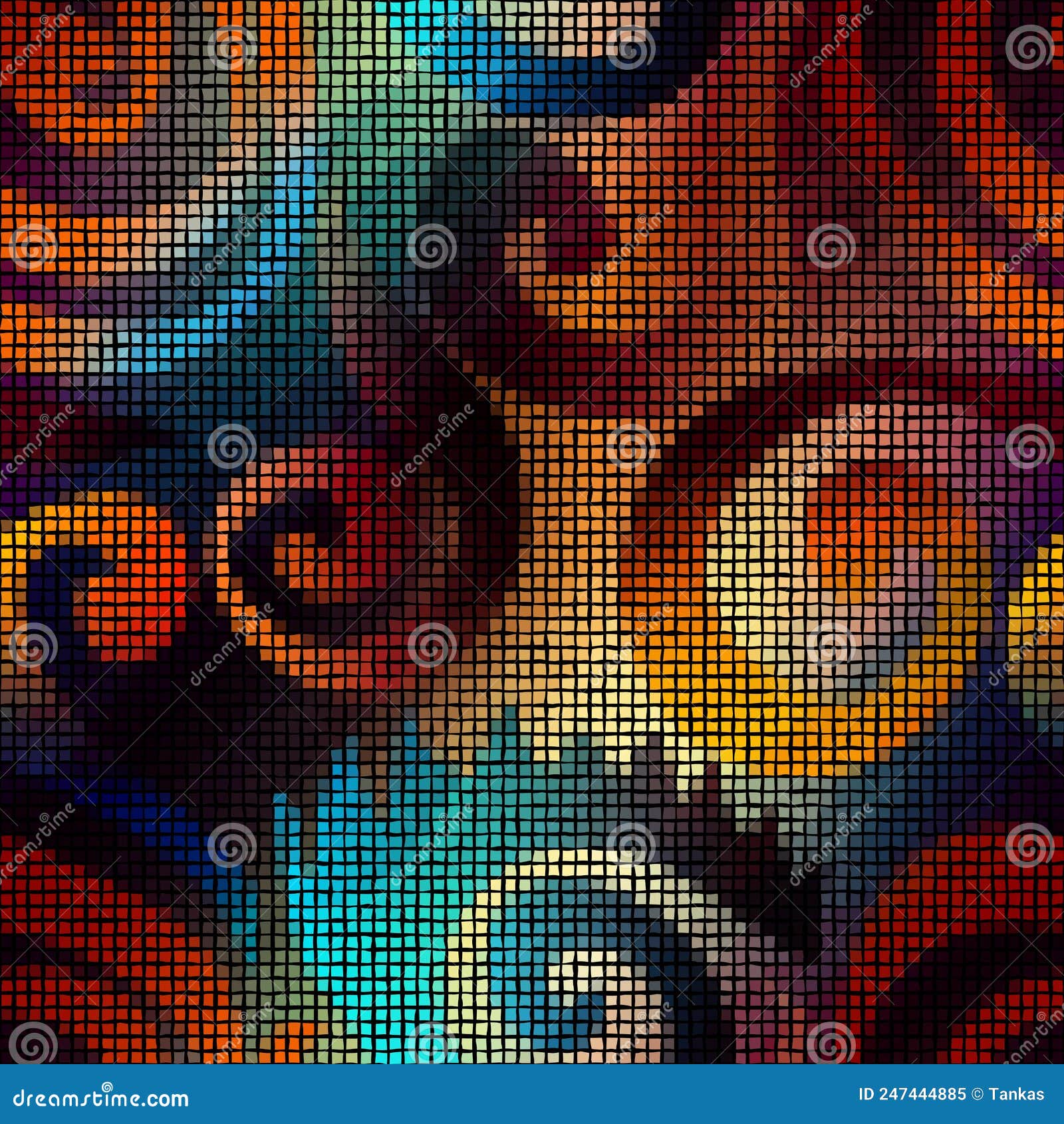 Vector Seamless Mosaic Art Pattern. Art Background. Stock Vector ...